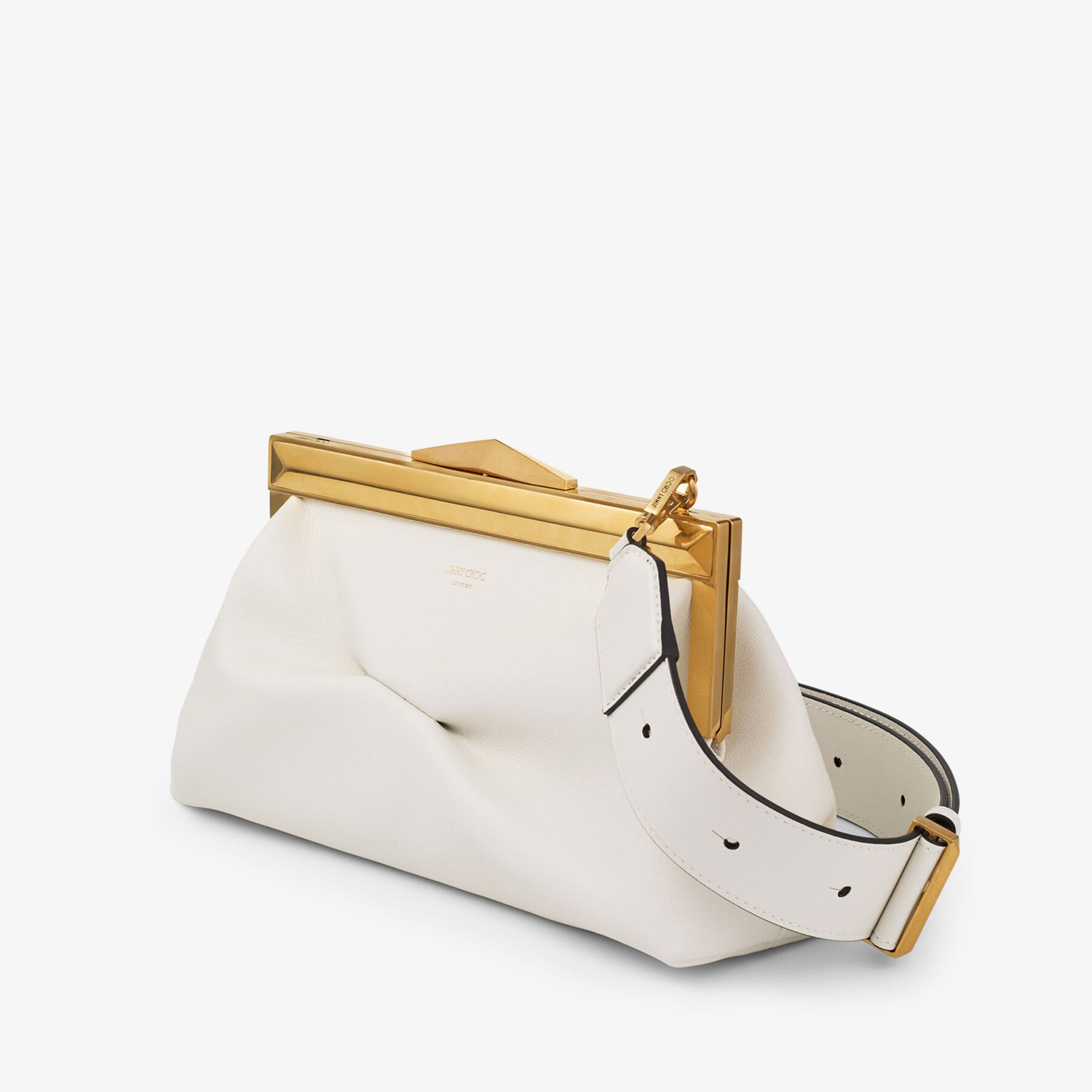 Diamond Frame Clutch/S | Latte Calf Leather Clutch | JIMMY CHOO