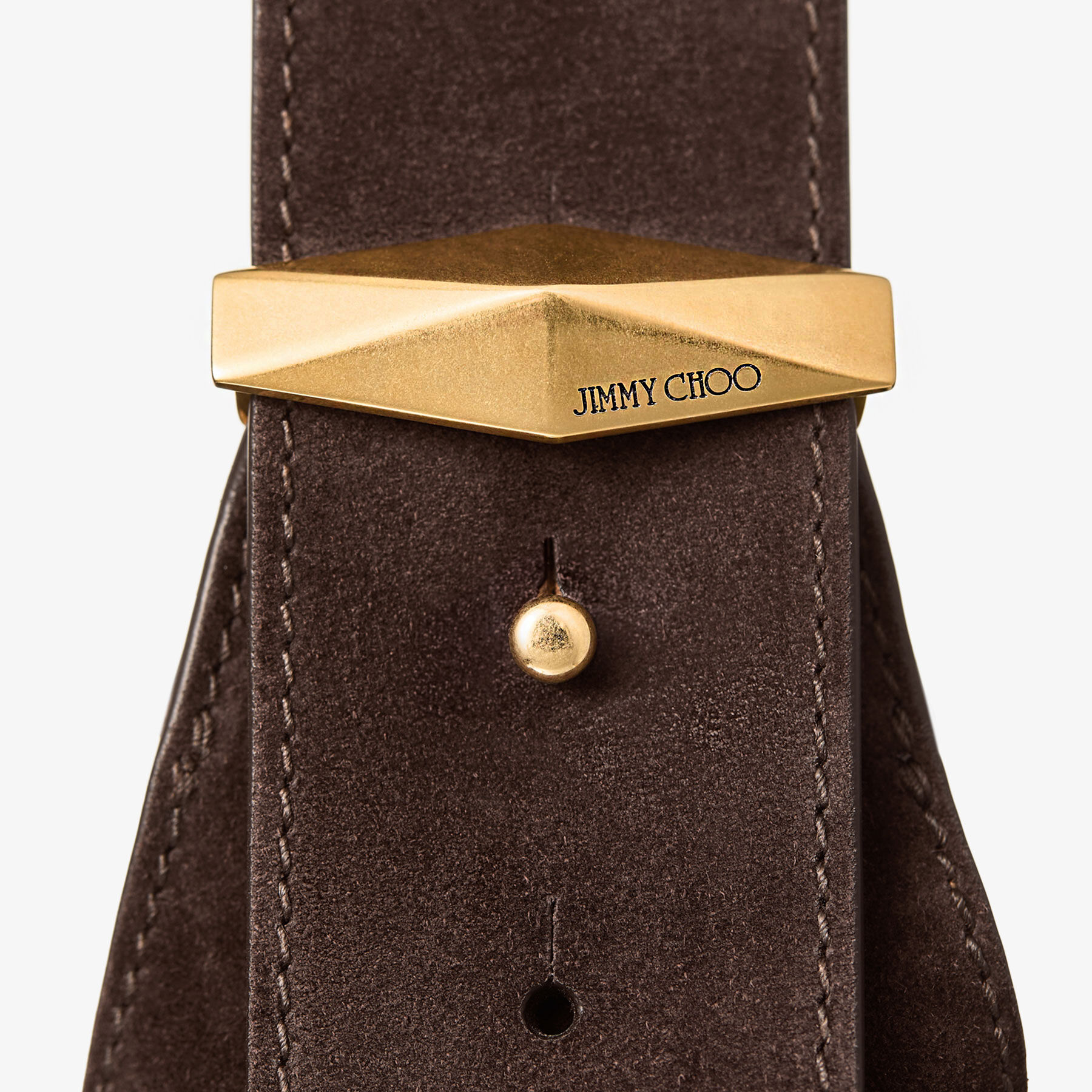 Diamond Hobo/M | Coffee Suede Shoulder Bag | JIMMY CHOO