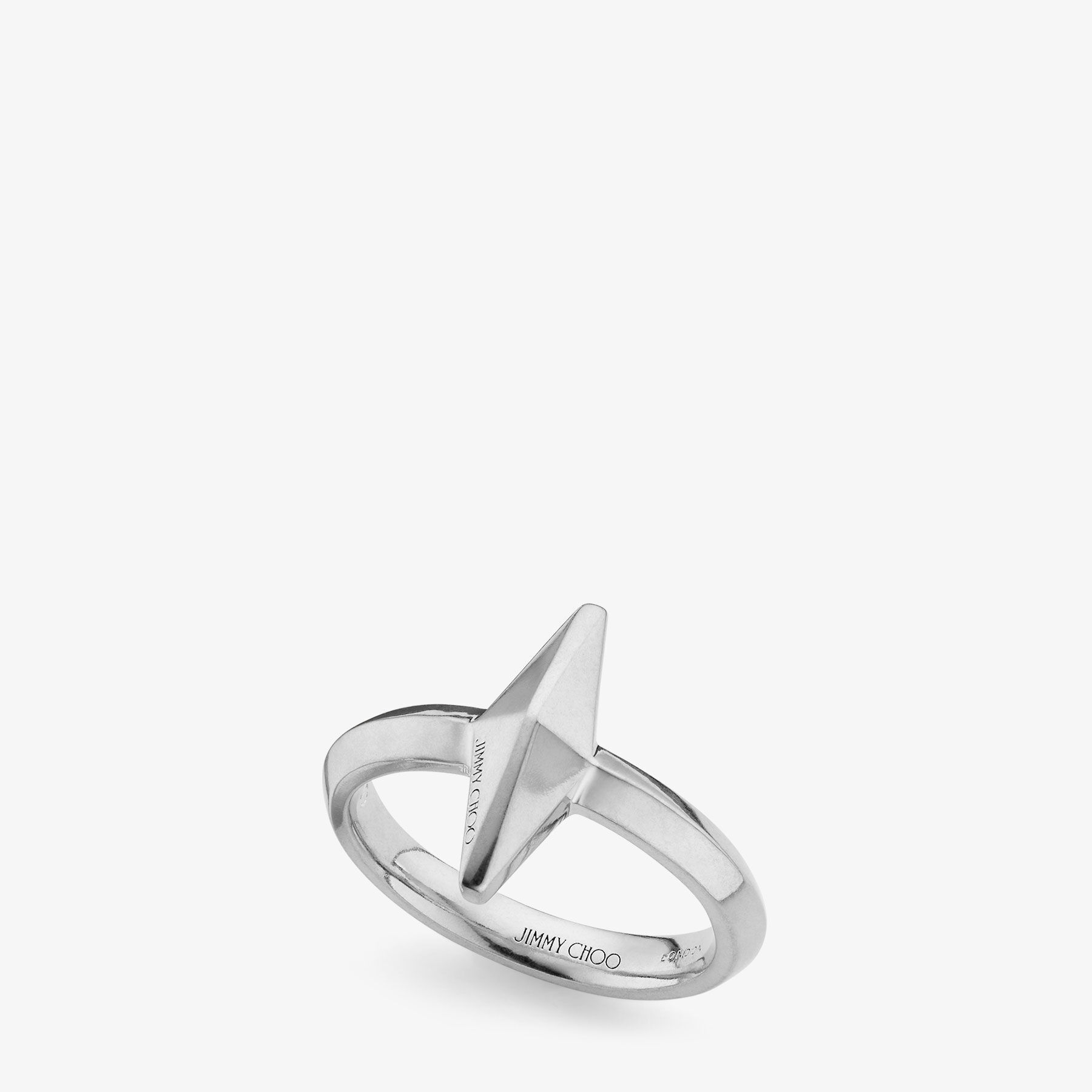 Diamond Ring| Silver Finish Rings| JIMMY CHOO UK