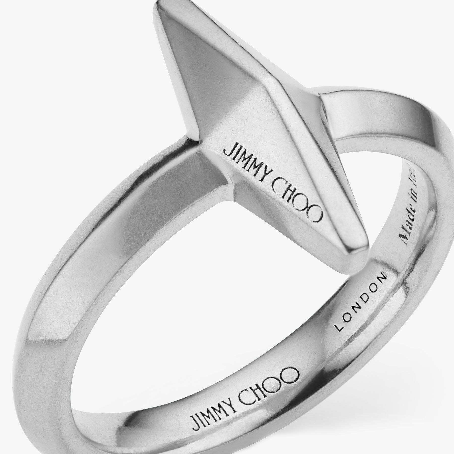 Diamond Ring| Silver Finish Rings| JIMMY CHOO UK