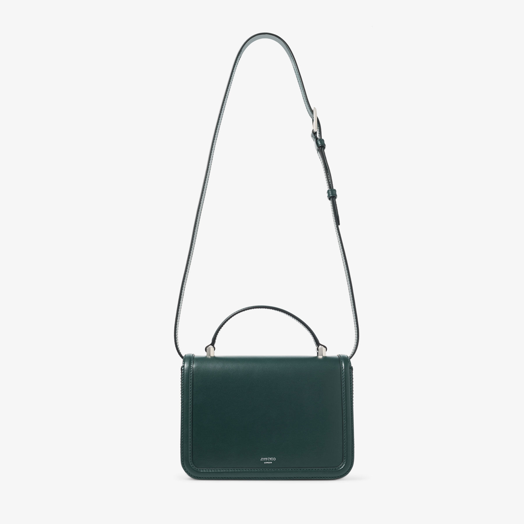 Diamond Top Handle | Dark Green Top-Handle Bag | JIMMY CHOO