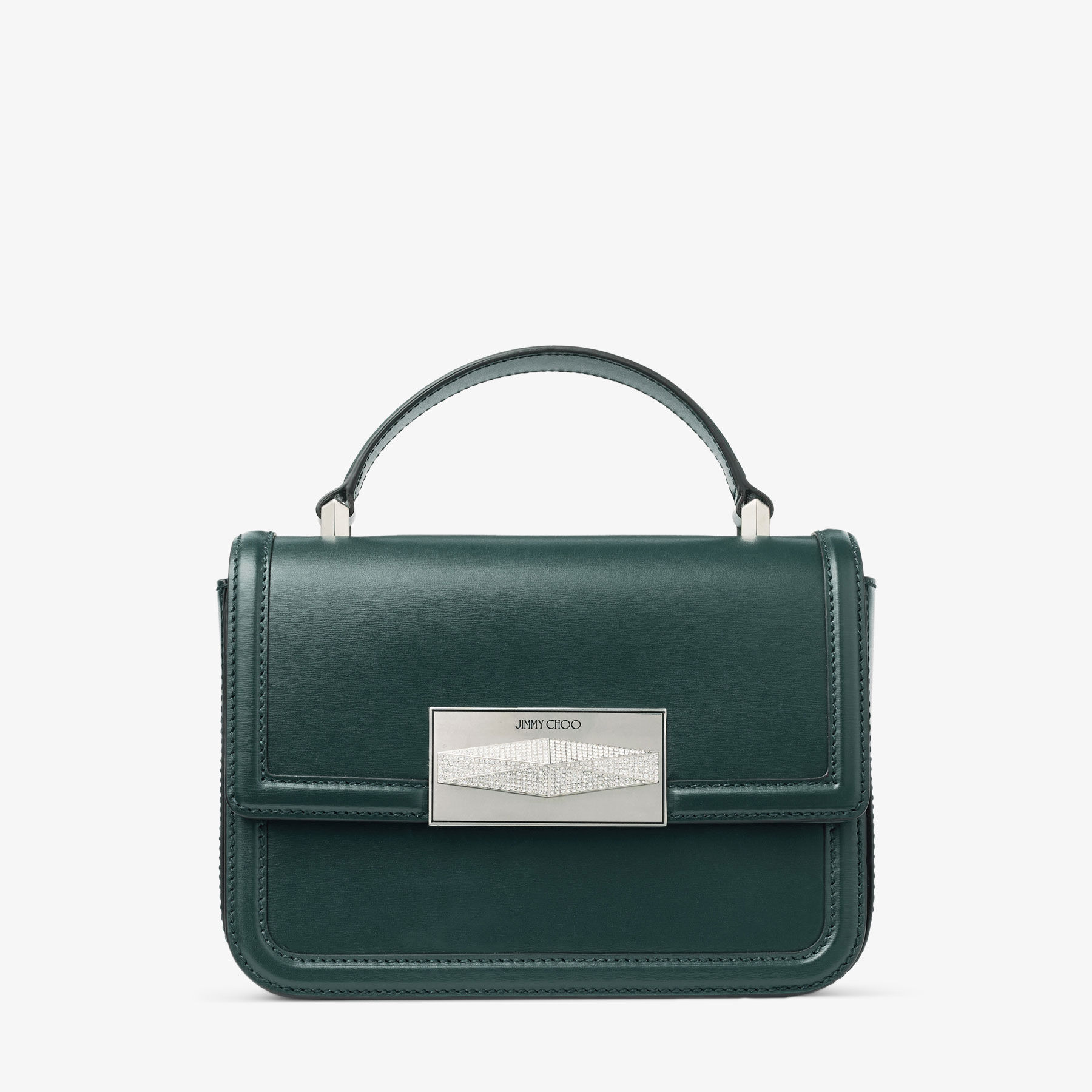 Diamond Top Handle | Dark Green Top-Handle Bag | JIMMY CHOO