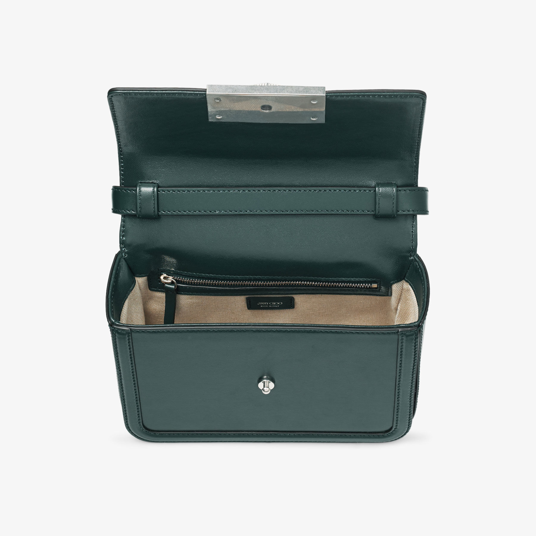 Diamond Top Handle | Dark Green Top-Handle Bag | JIMMY CHOO