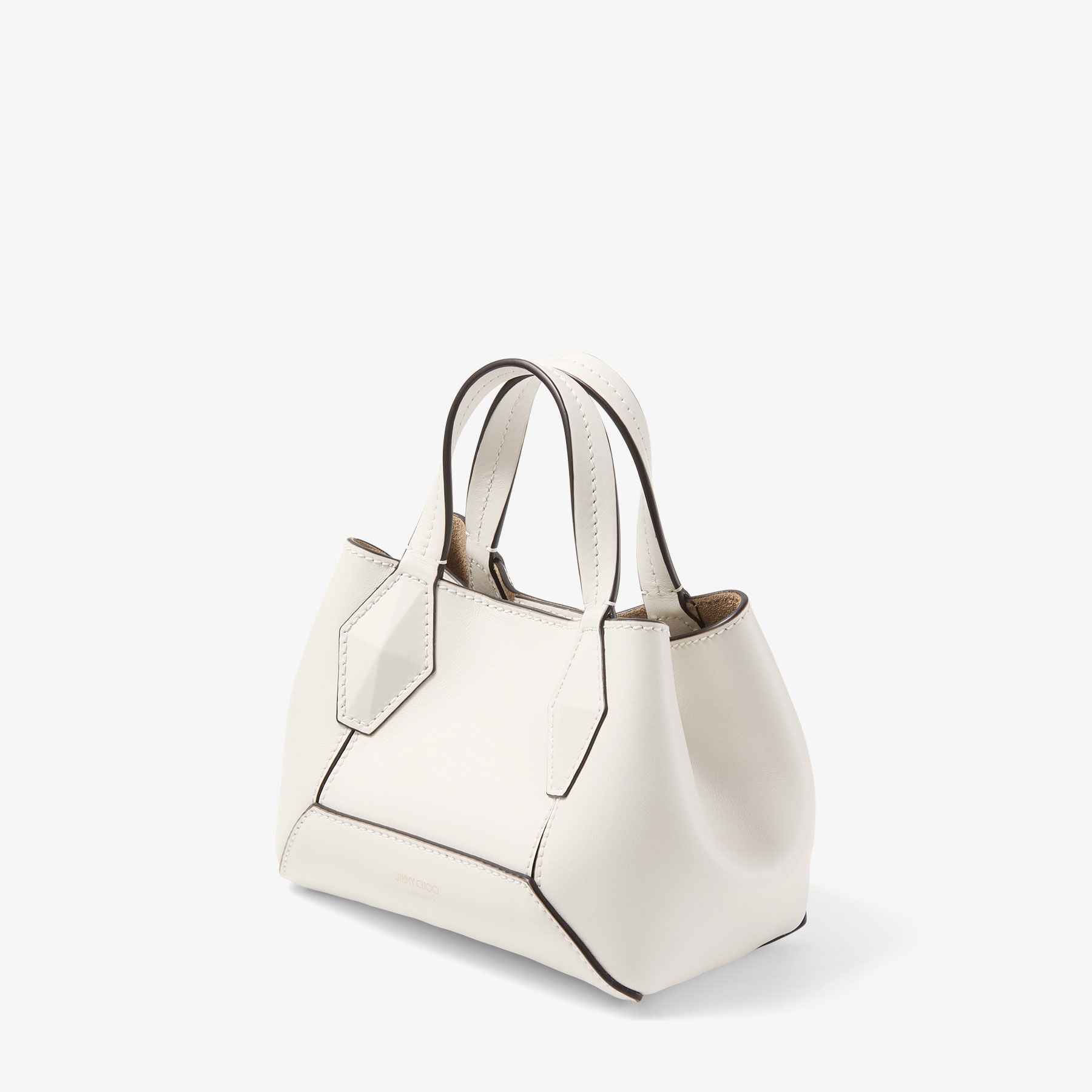 Diamond Tote/XS | Latte Leather Mini Tote Bag | JIMMY CHOO