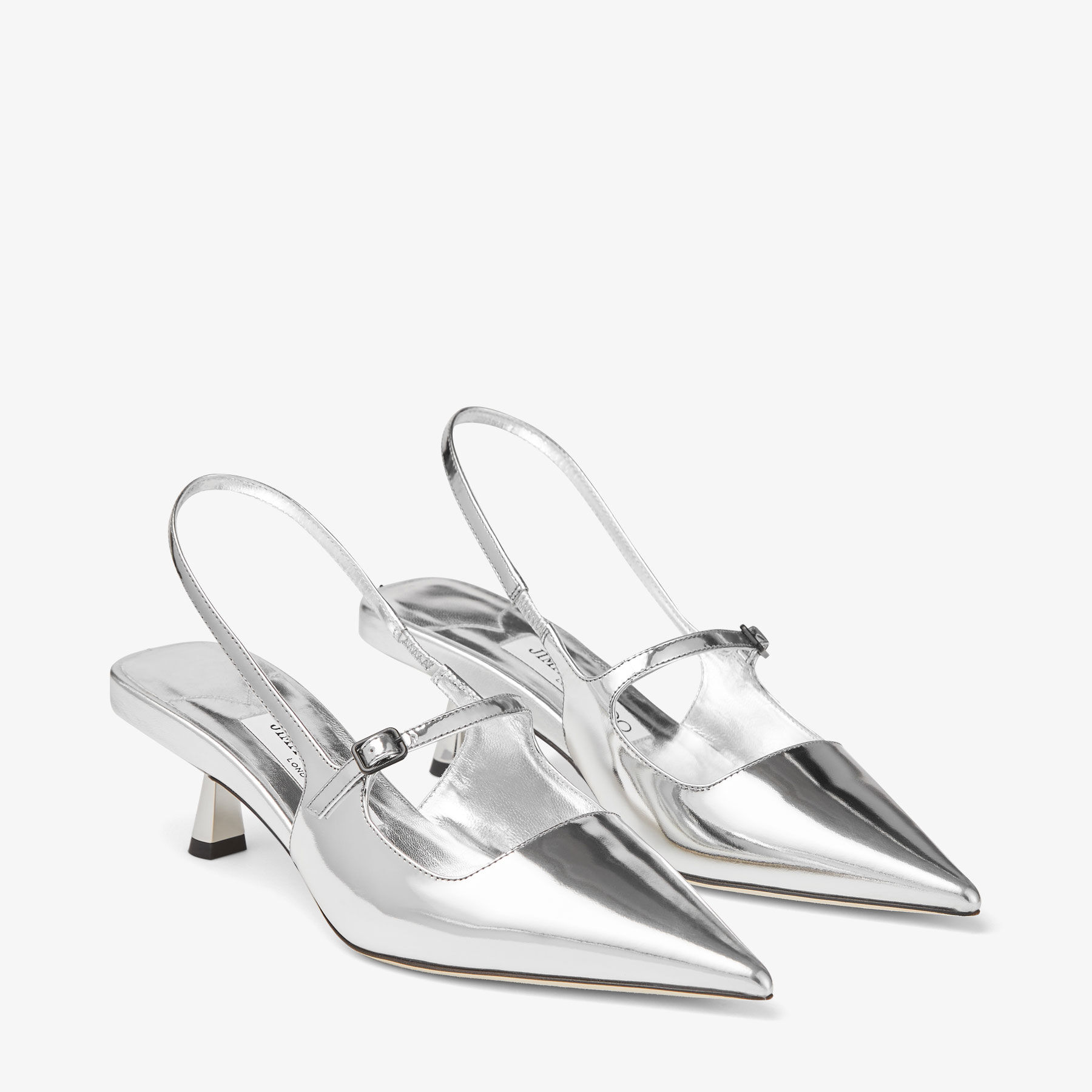 DIDI 45 | Silver Liquid Metal Leather Pointed Pumps | Autumn Collection ...