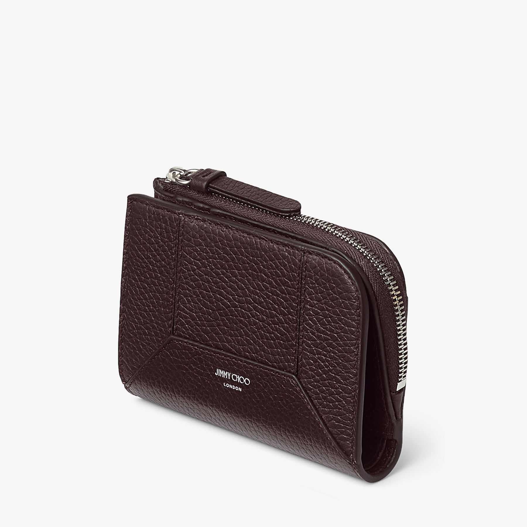 DM Compact Zip Wallet | Deep Merlot Soft Grainy Calf Leather Wallet ...