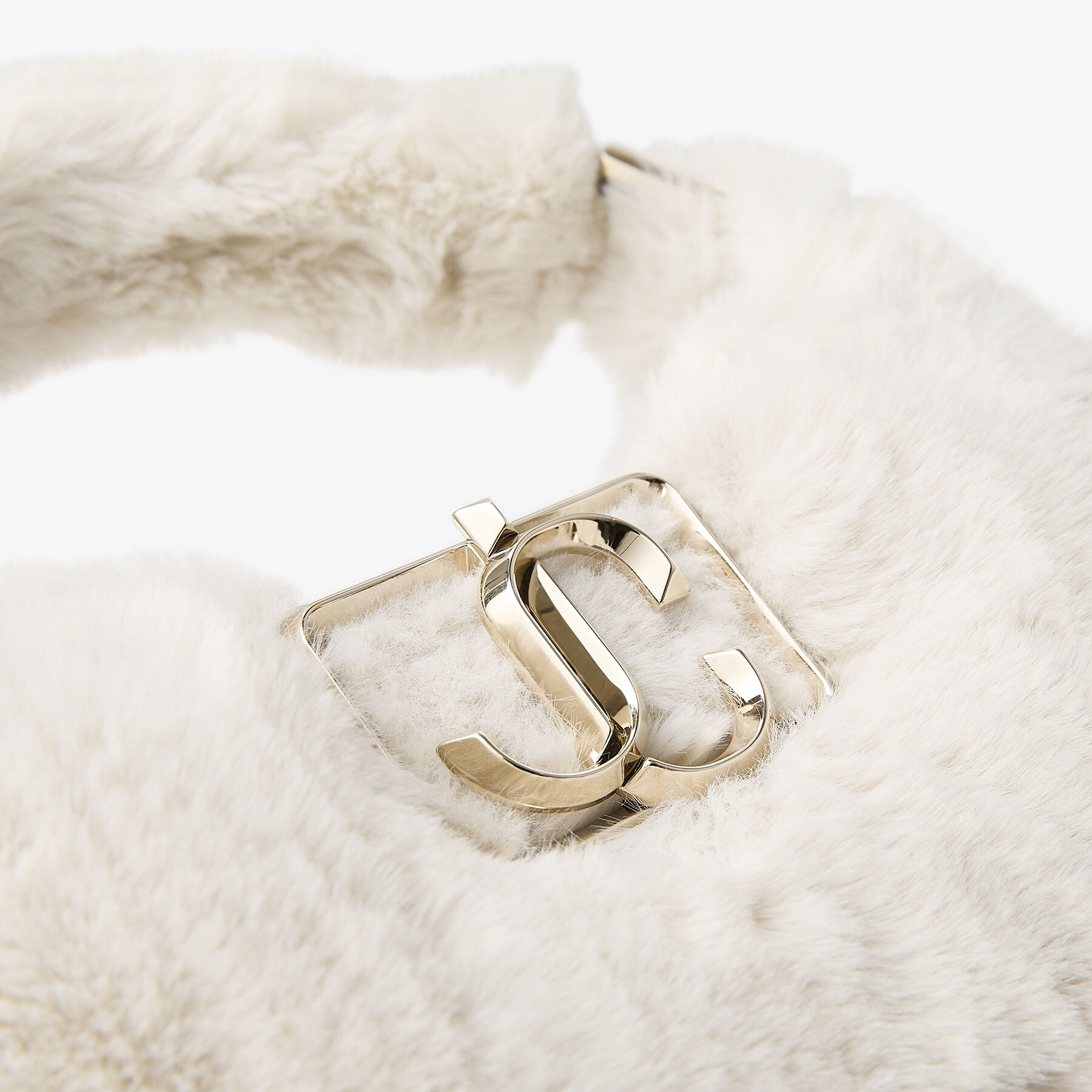 Edie Hobo Mini | Latte Faux Fur Mini Bag | JIMMY CHOO