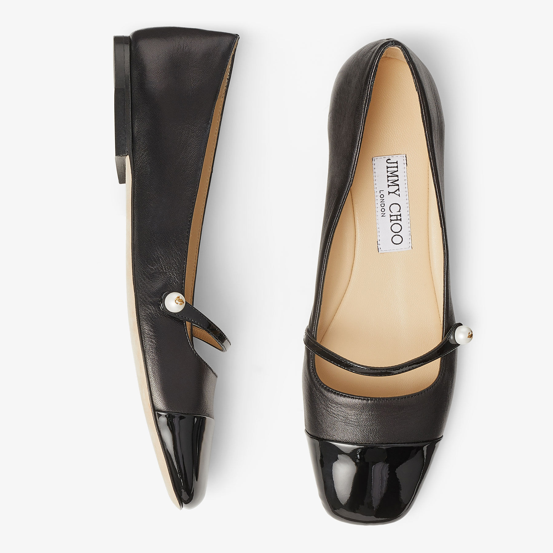 ELISA FLAT | Black Nappa and Patent Leather Flats | Summer Collection ...