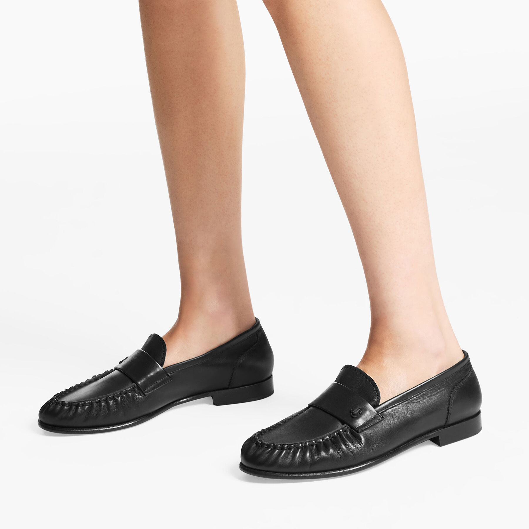 Ellis Loafer F | Black Soft Leather Loafers | JIMMY CHOO