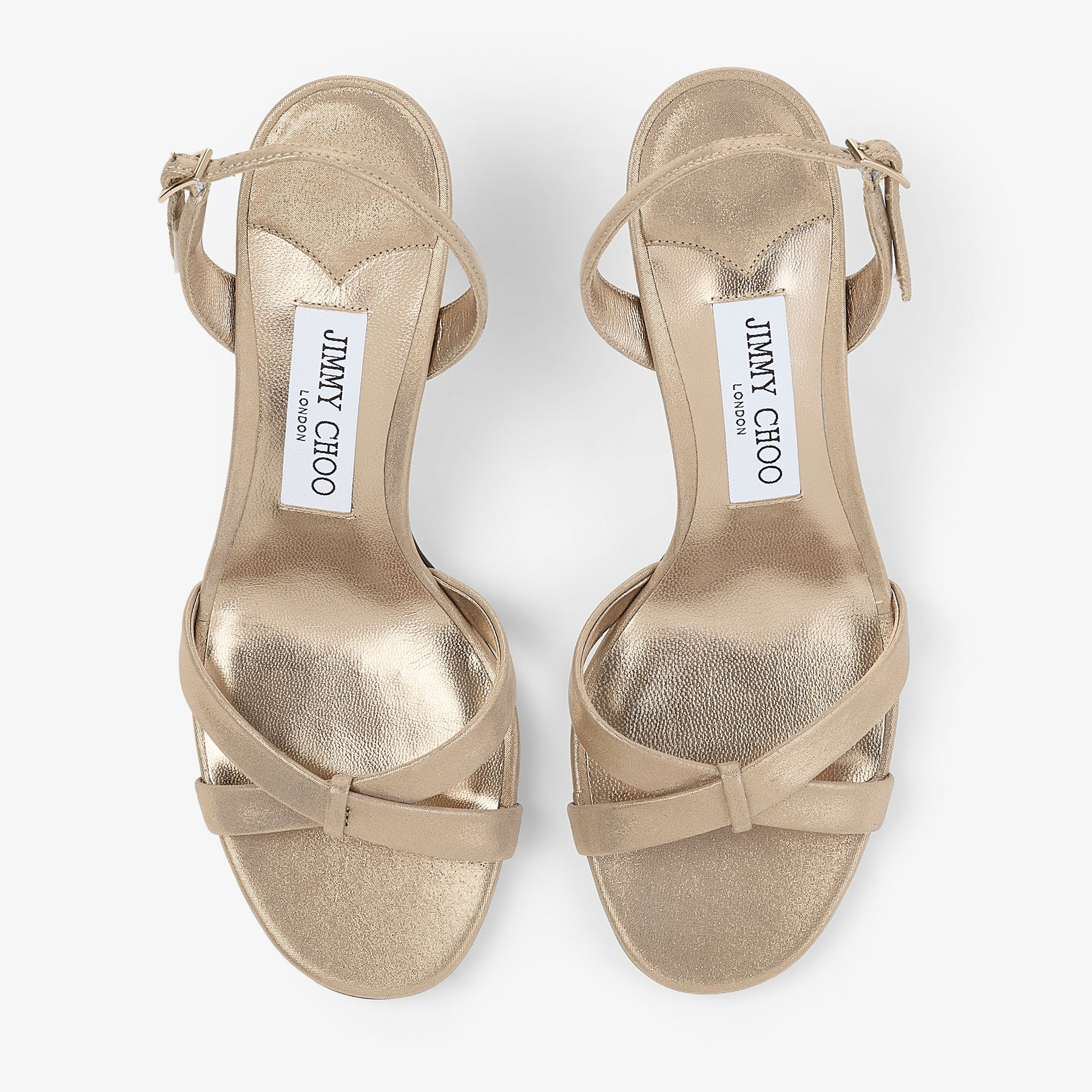 Elsy 70 | Gold Shimmer Suede Sandals | JIMMY CHOO UK