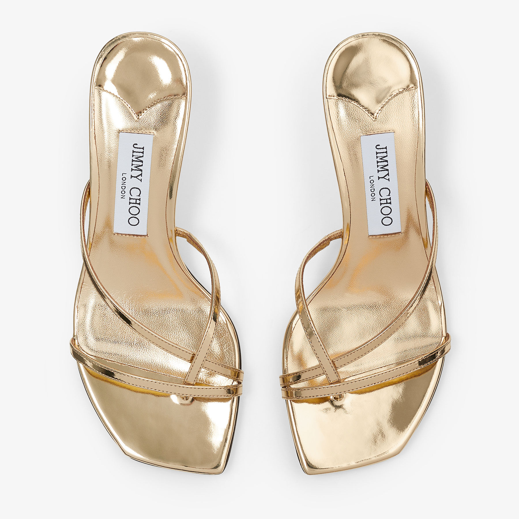 Etana Mule 50|Gold Metallic Leather Sandals| JIMMY CHOO