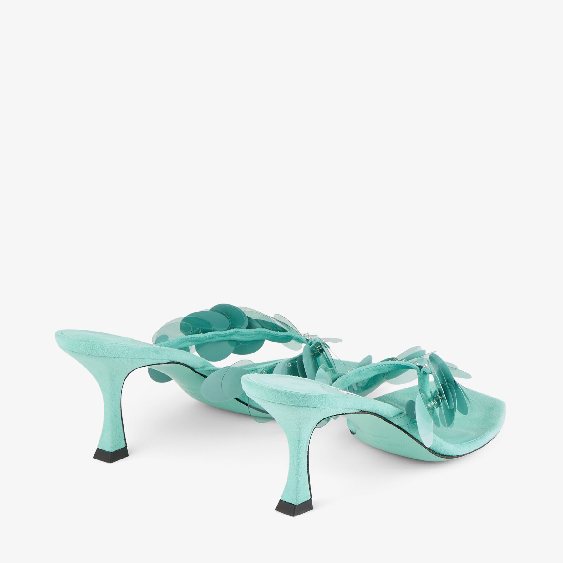Freja 70 | Aqua Green Suede Paillette Sandals | JIMMY CHOO