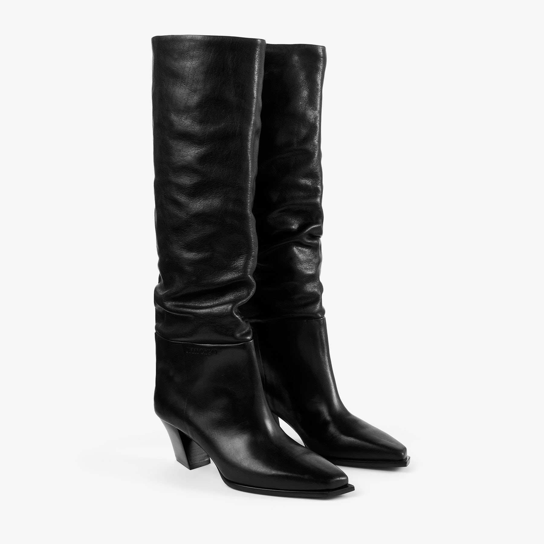 Hart Knee Boot 60 | Black Shiny Calf Leather Knee High Boot | JIMMY CHOO