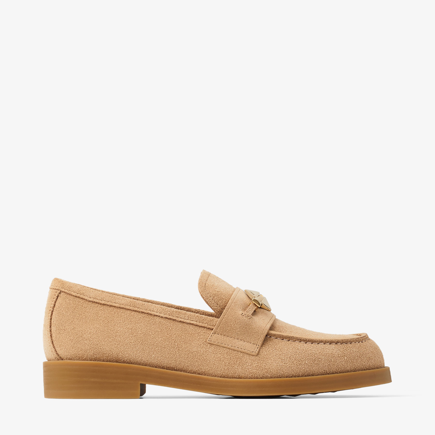 Maddie Diamond | Biscuit Suede Loafers | JIMMY CHOO