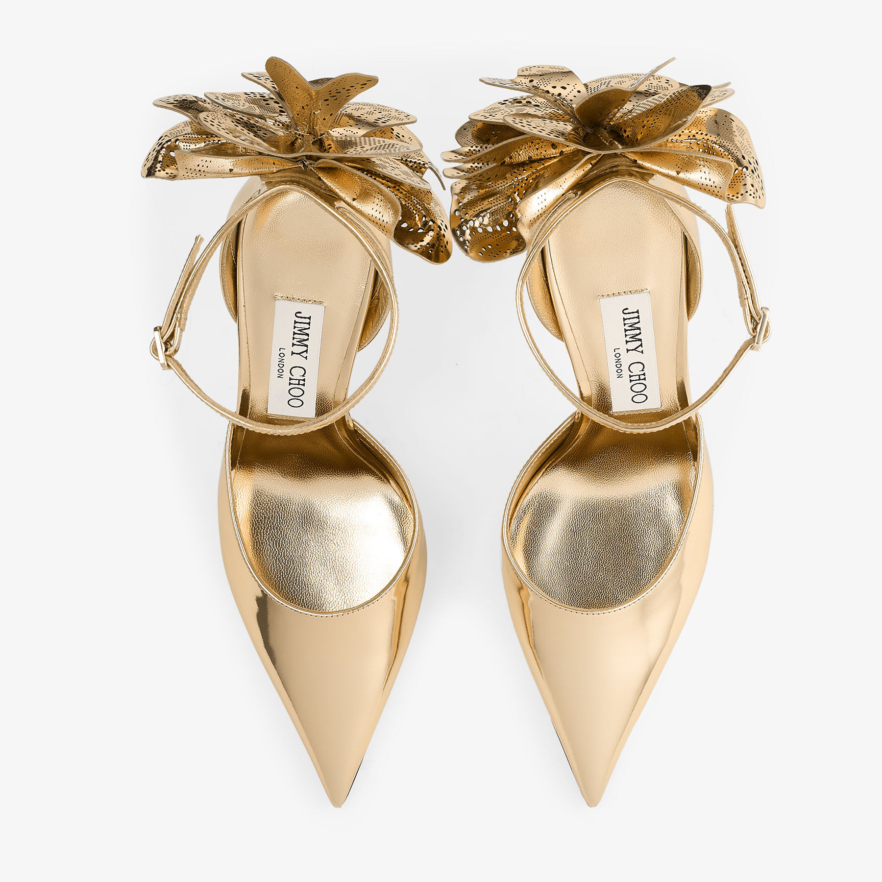 Marja 100 | Gold Liquid Metal Leather Sandals with Metal Leather Lace ...