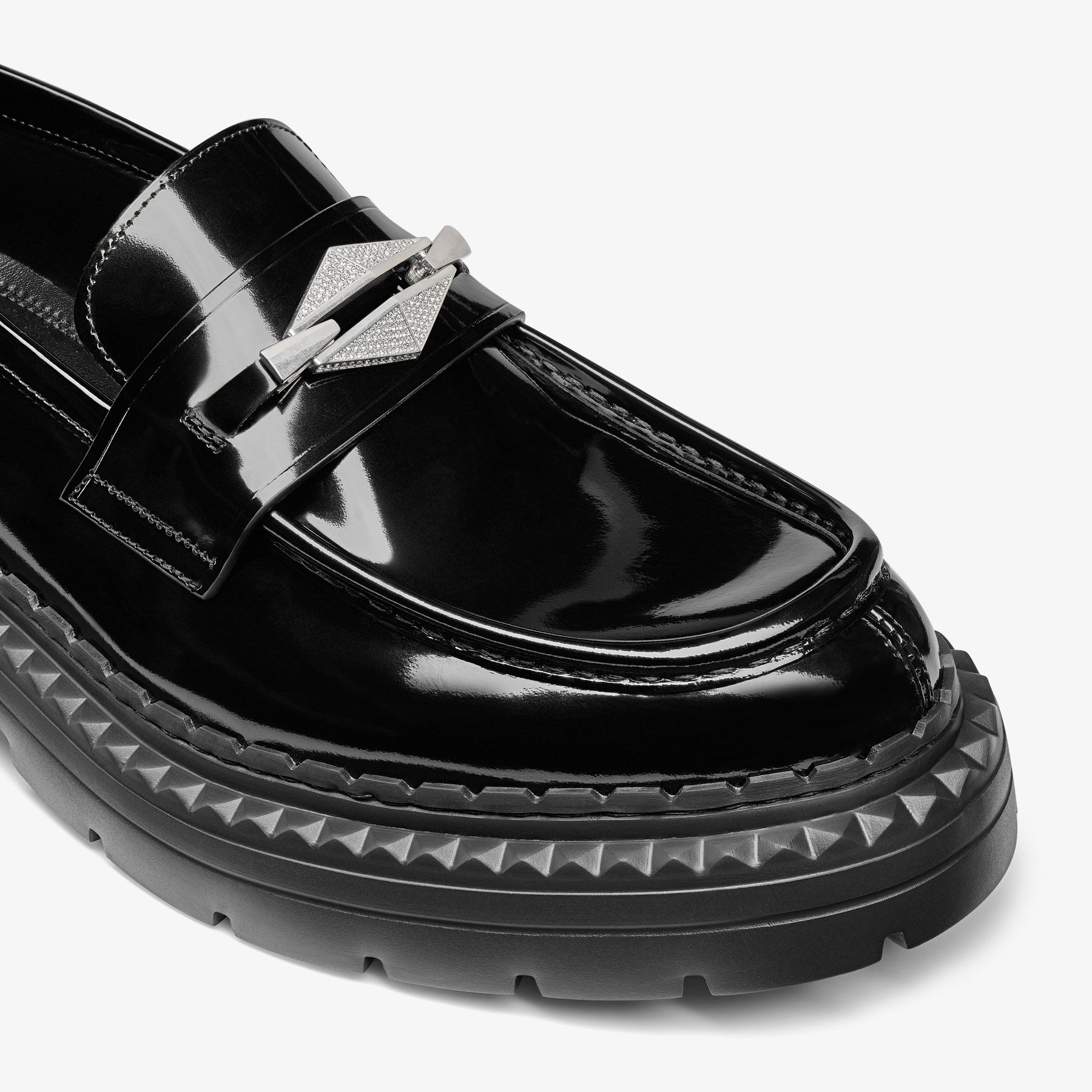 Marlow Diamond/M | Black Brushed Leather Shoes | JIMMY CHOO
