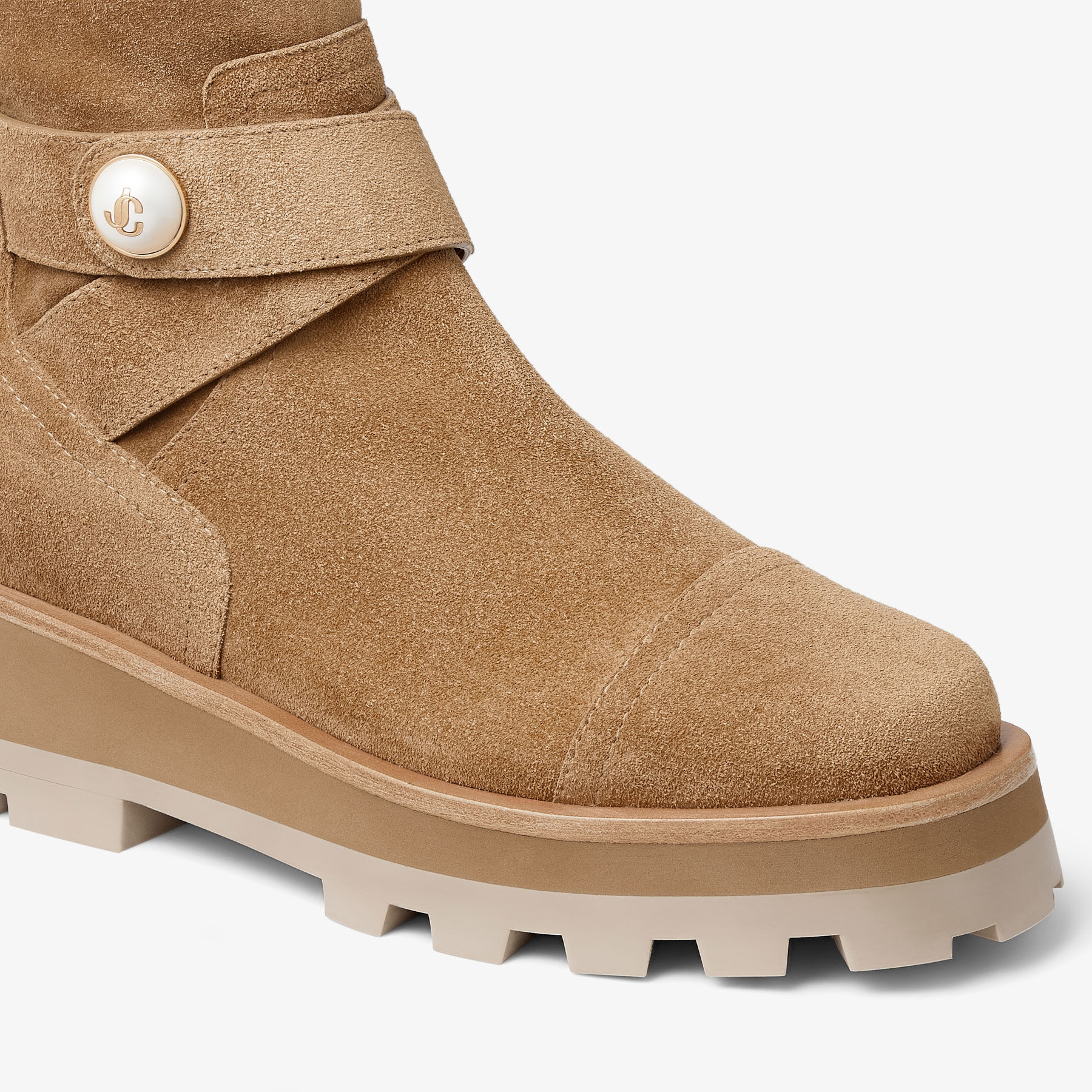 Meena Flat | Rattan Velvet Suede Boots | JIMMY CHOO