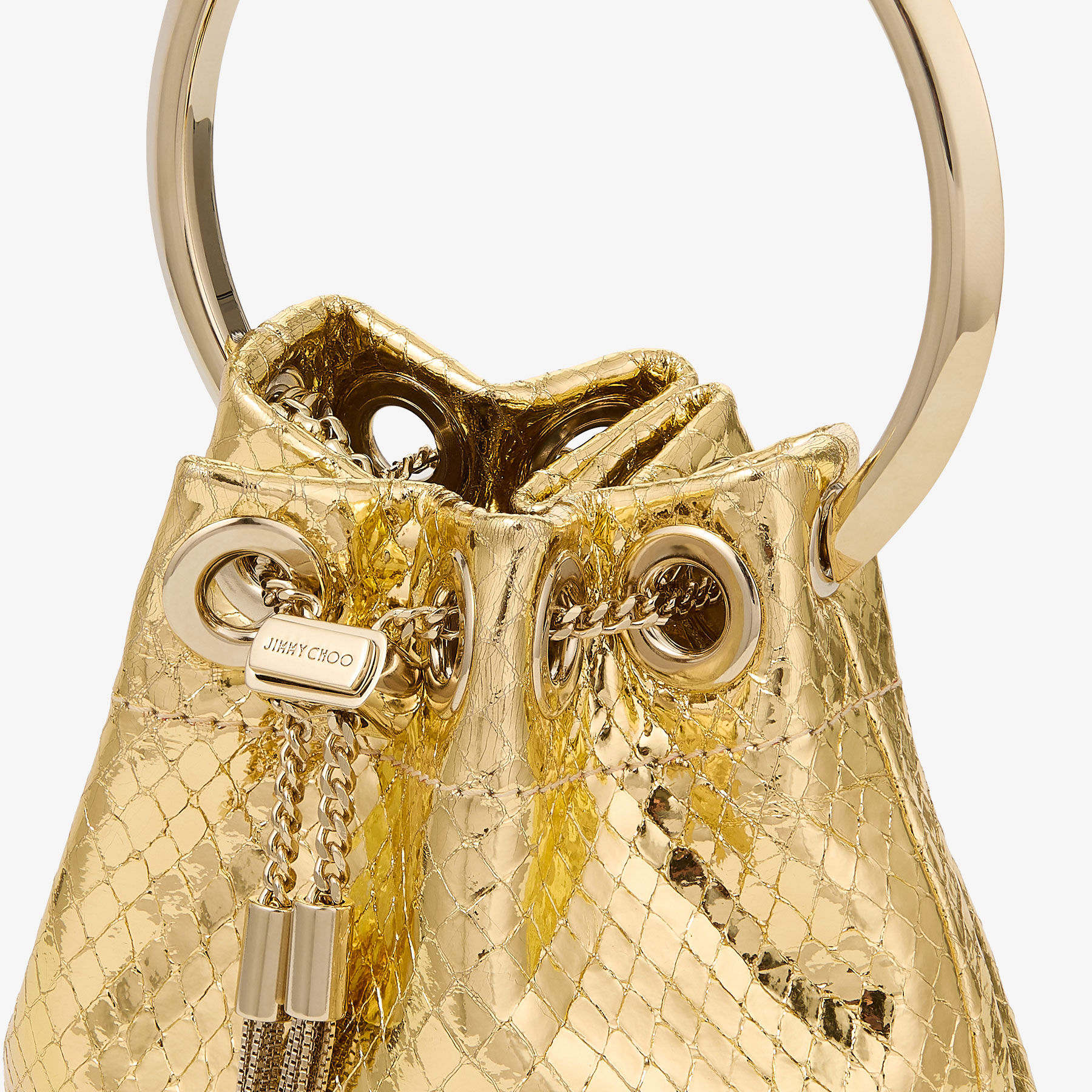 Micro Bon Bon | Gold Leather Bag | JIMMY CHOO