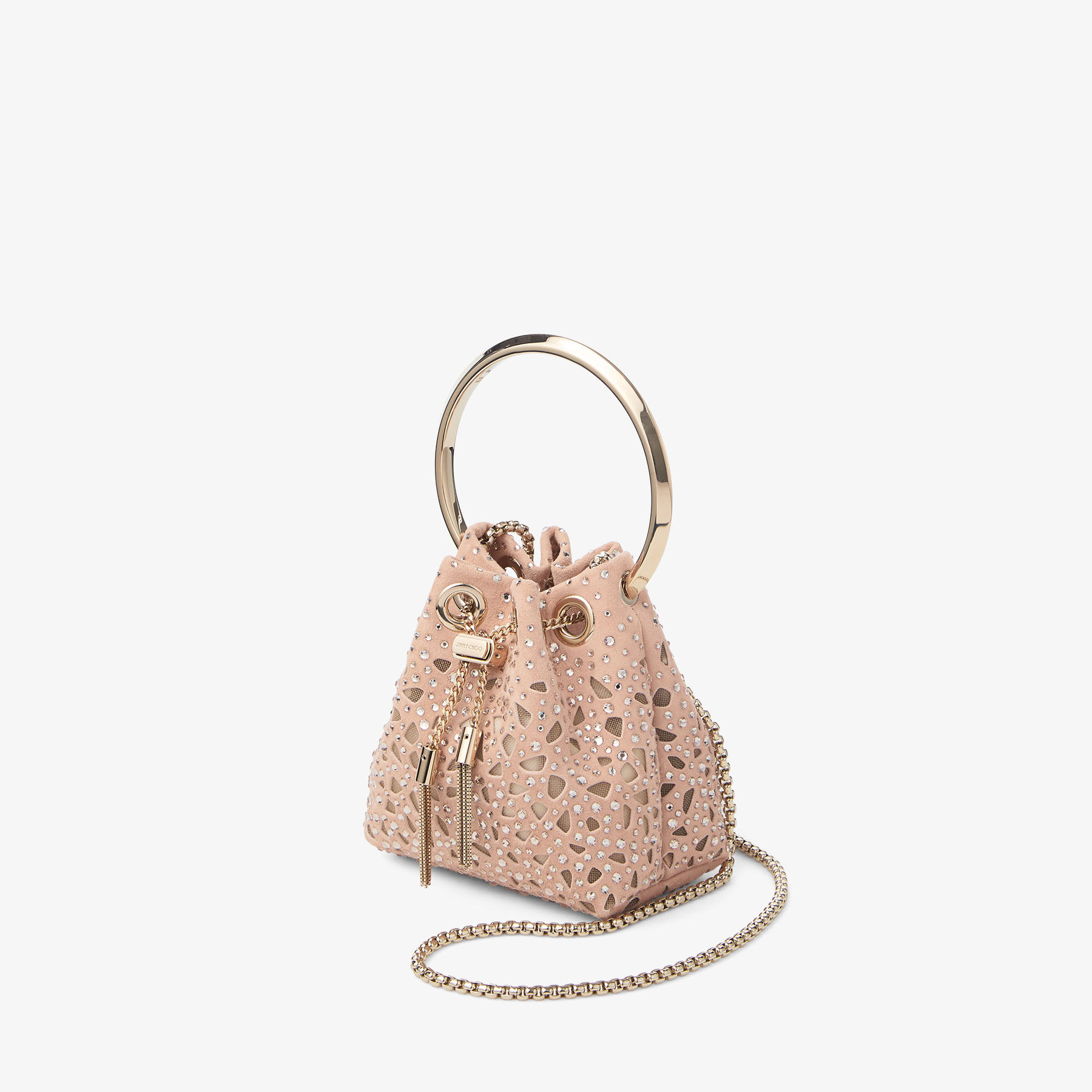 Micro Bon Bon | Macaron Suede Crystal Mini Bag | JIMMY CHOO UK