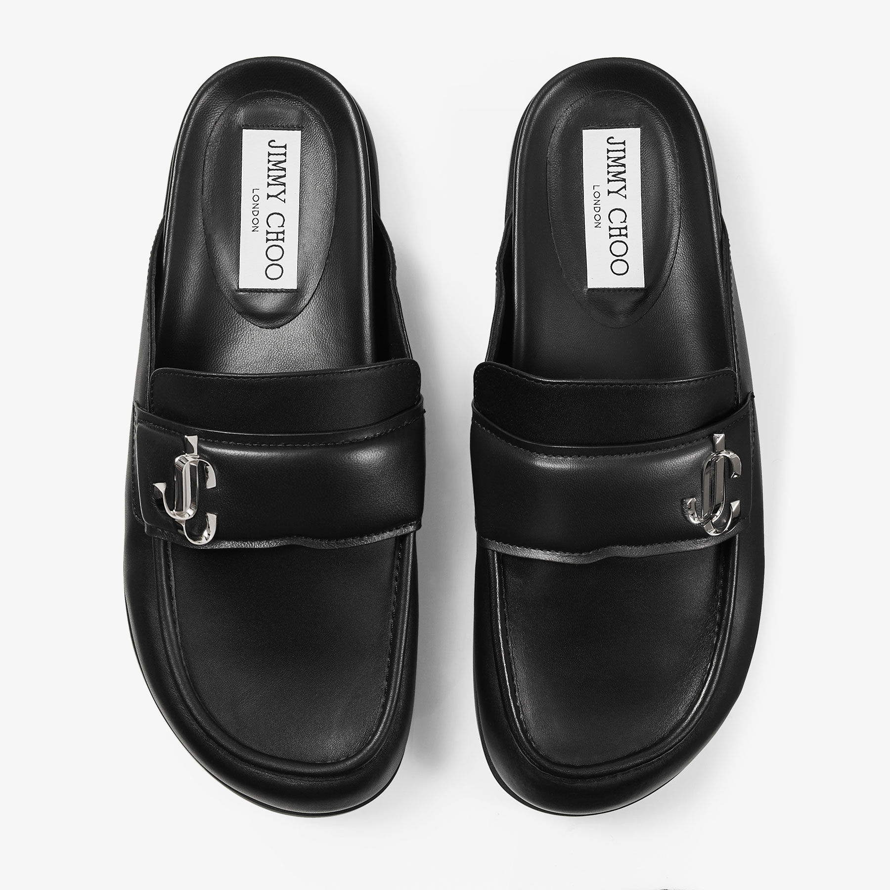 Milo Mule |Black Calf Leather Backless Mule | JIMMY CHOO