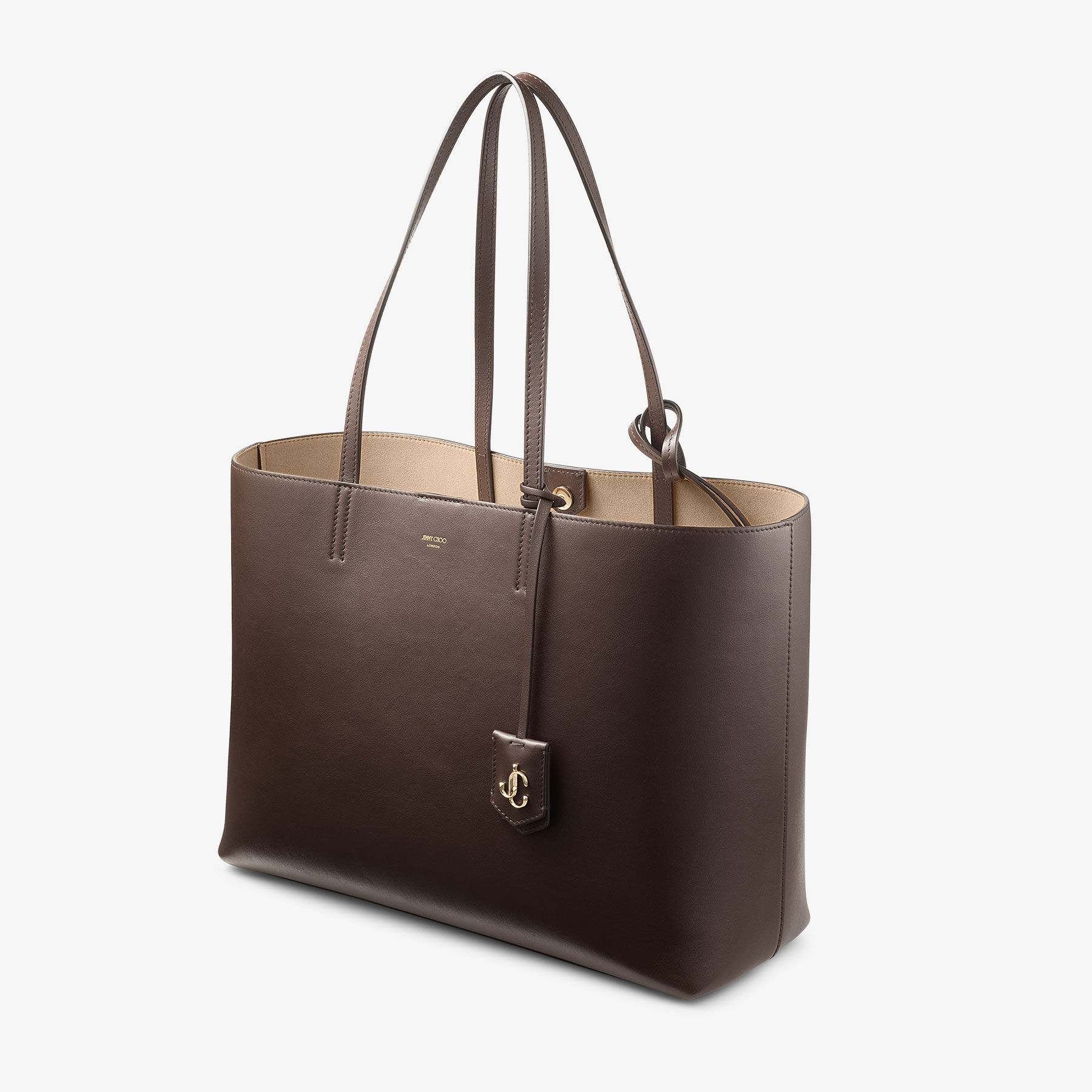 Nine2Five East-West | Chocolate Smooth Calf Leather Tote Handbag ...