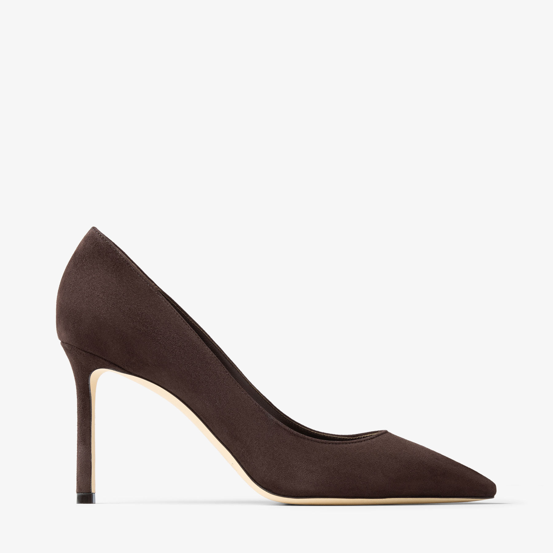 Romy 85 | Coffee Tonal Suede Pumps | JIMMY CHOO