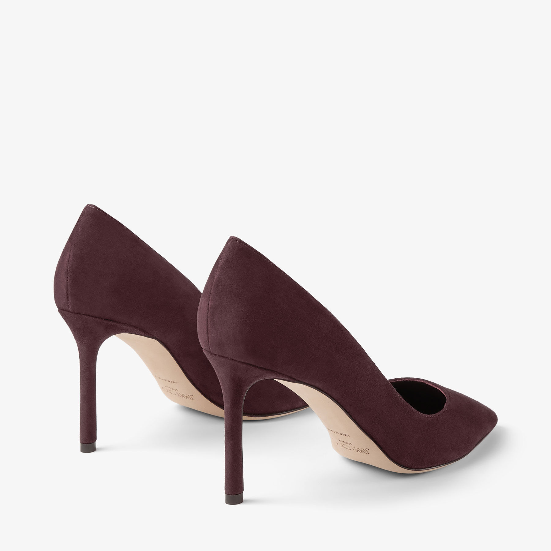 Romy 85 | Deep Merlot Tonal Suede Pumps | JIMMY CHOO