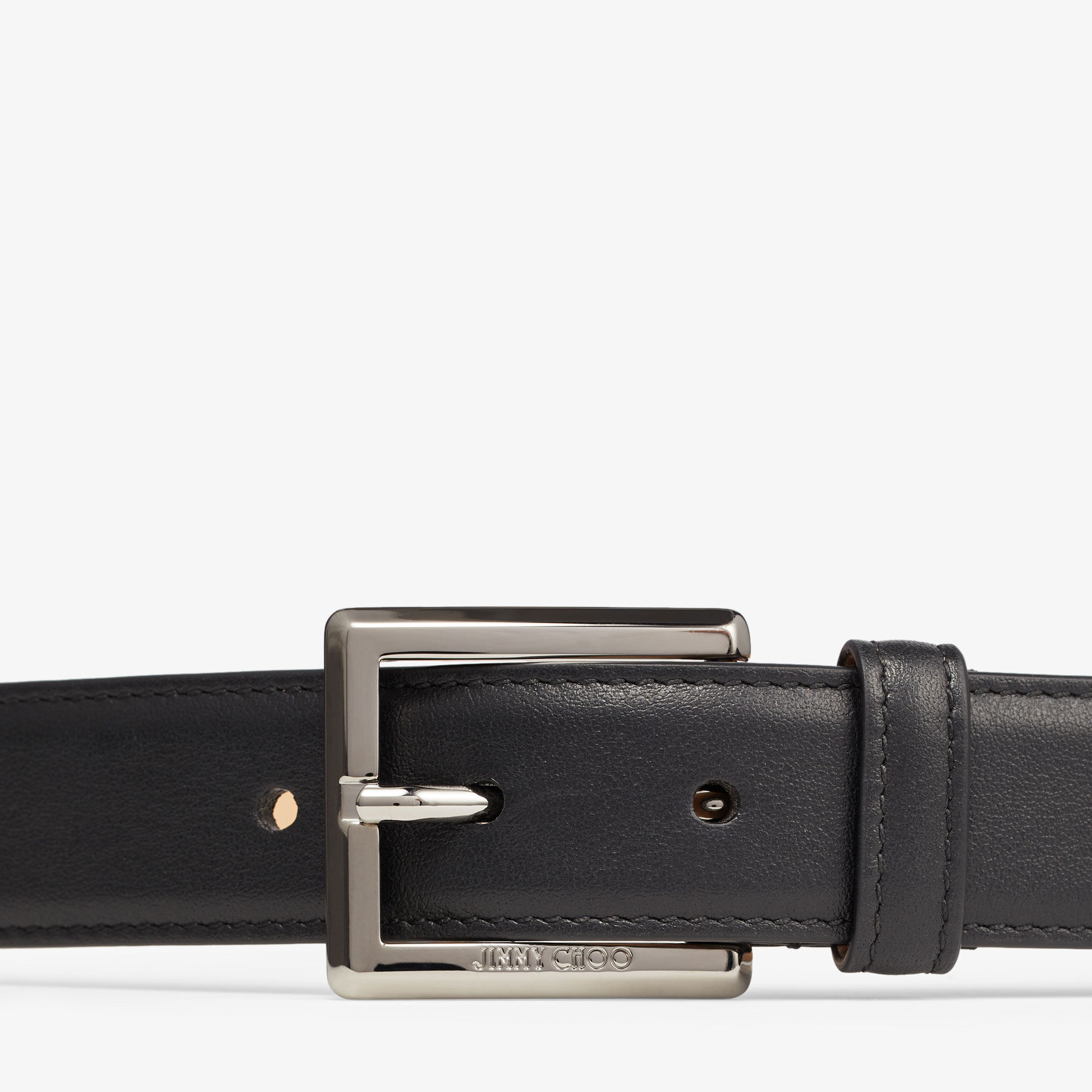 SEAN | Black Calf Leather Belt | Summer Collection | JIMMY CHOO