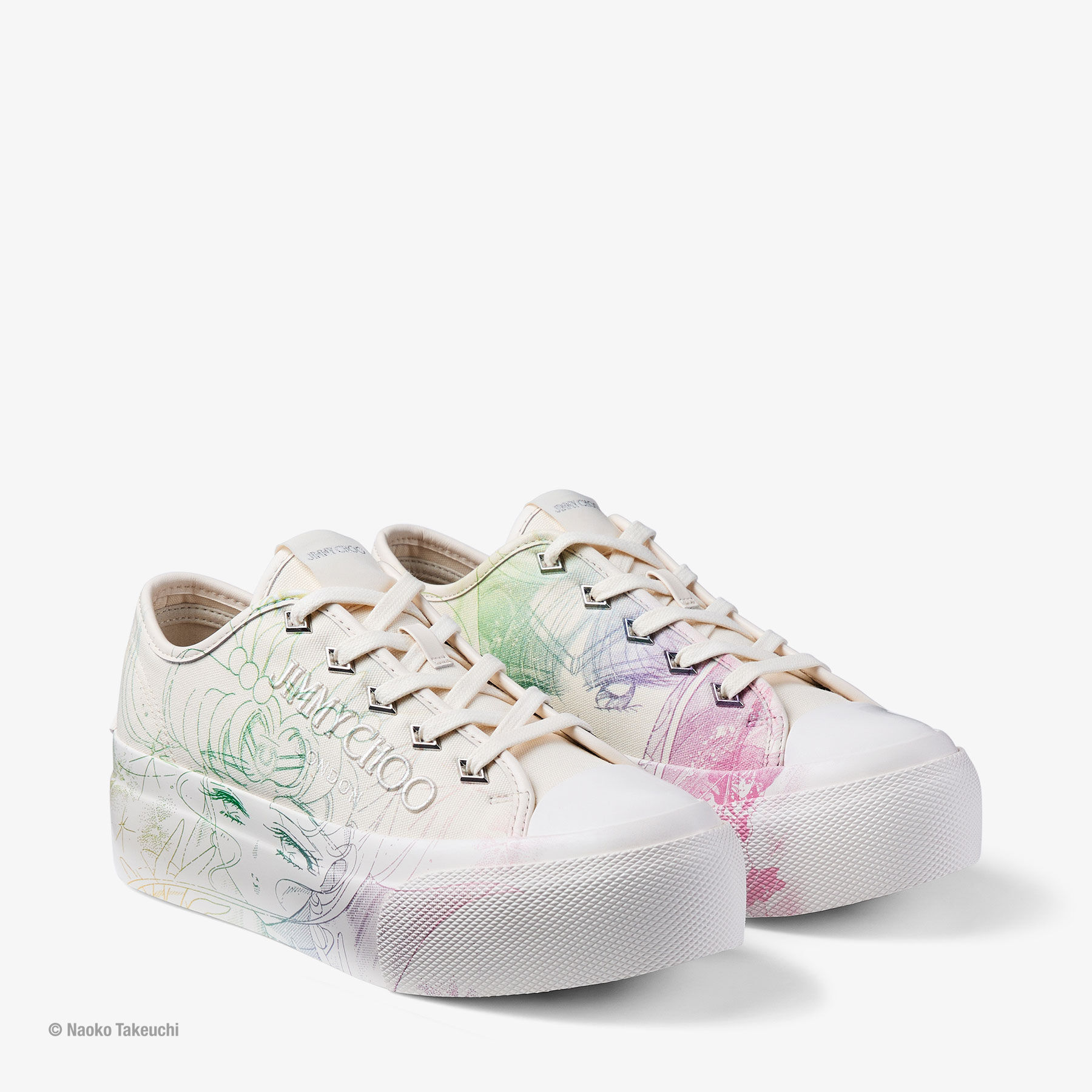 Sailor Guardians Palma Maxi/F | White Canvas Trainer | JIMMY CHOO