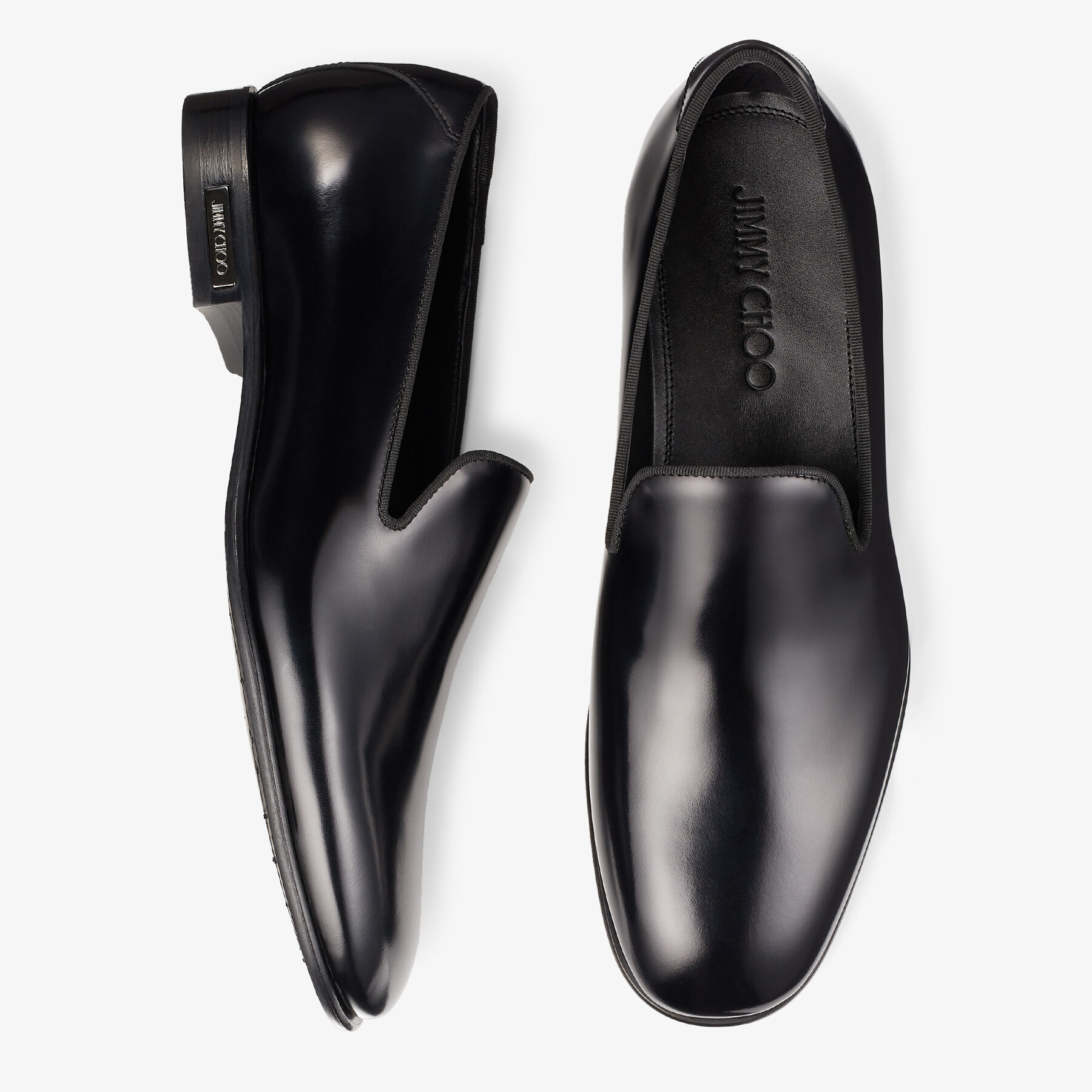 THAME | Black Shiny Calf Leather Slipper | Winter 2022 collection ...