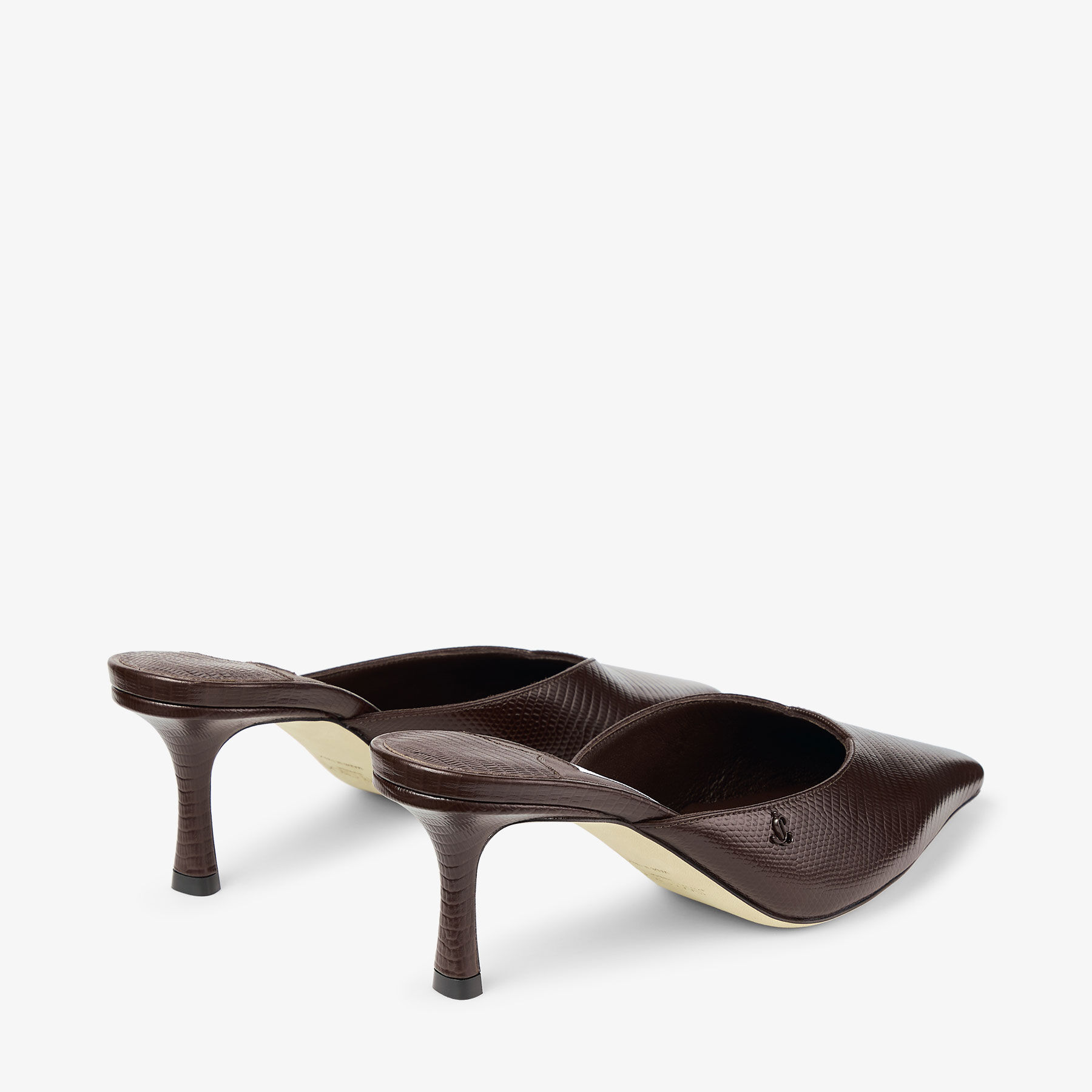 Vivi 65 | Coffee Lizard Printed Leather Mules | JIMMY CHOO