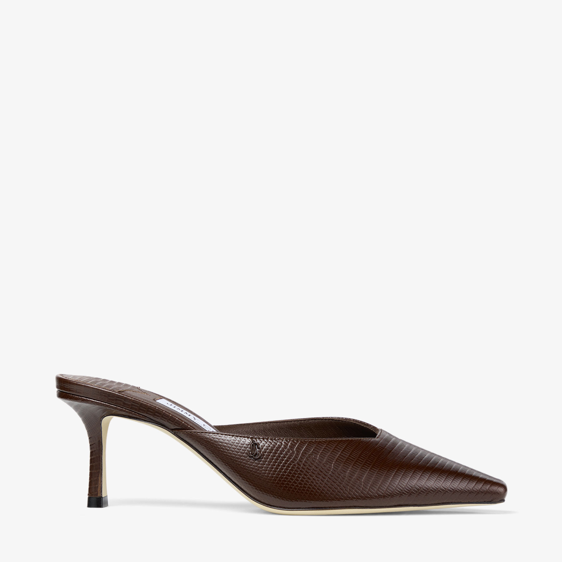 Vivi 65 | Coffee Lizard Printed Leather Mules | JIMMY CHOO