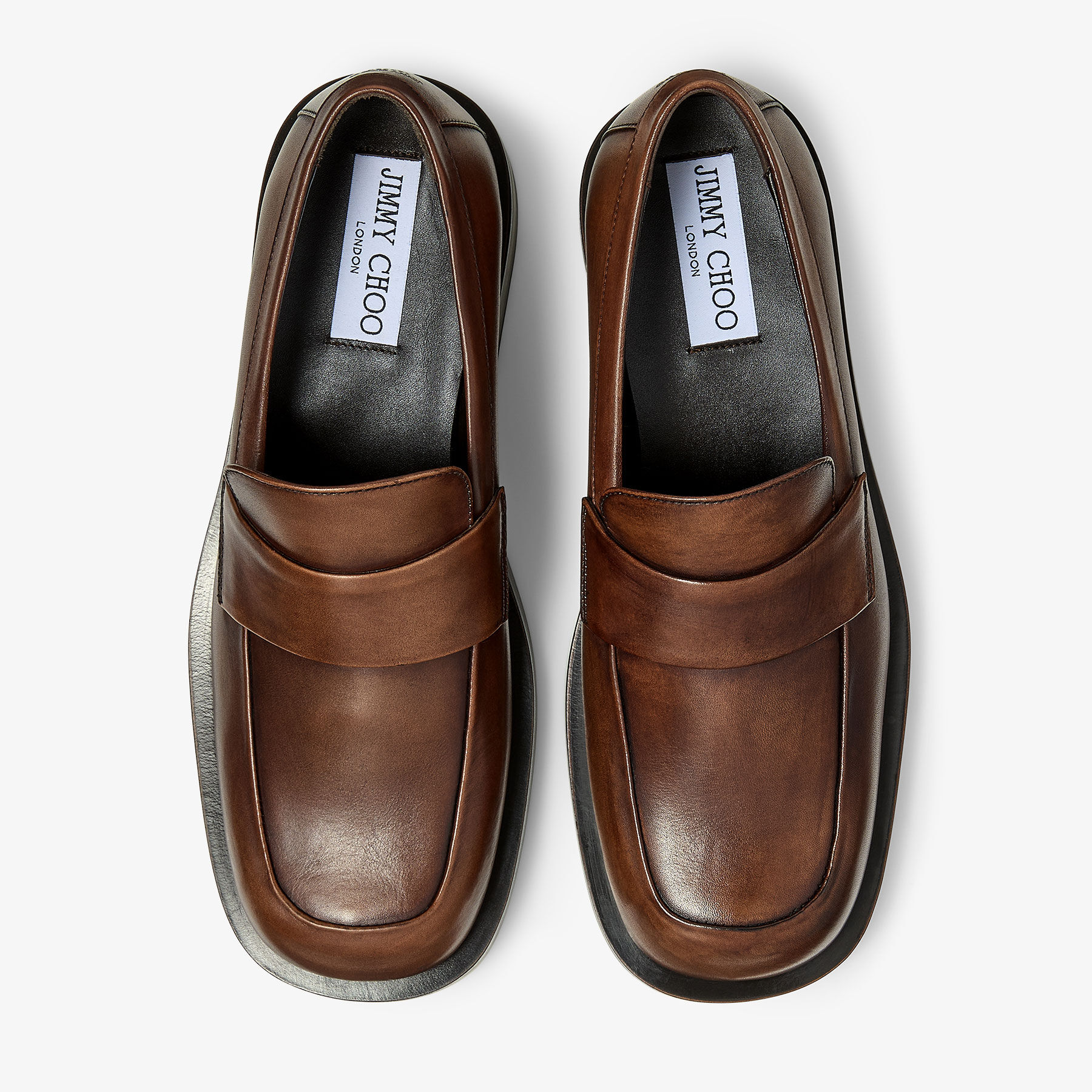 バフ ローファー | モカ バーニッシュドレザー・ローファー | JIMMY CHOO JP