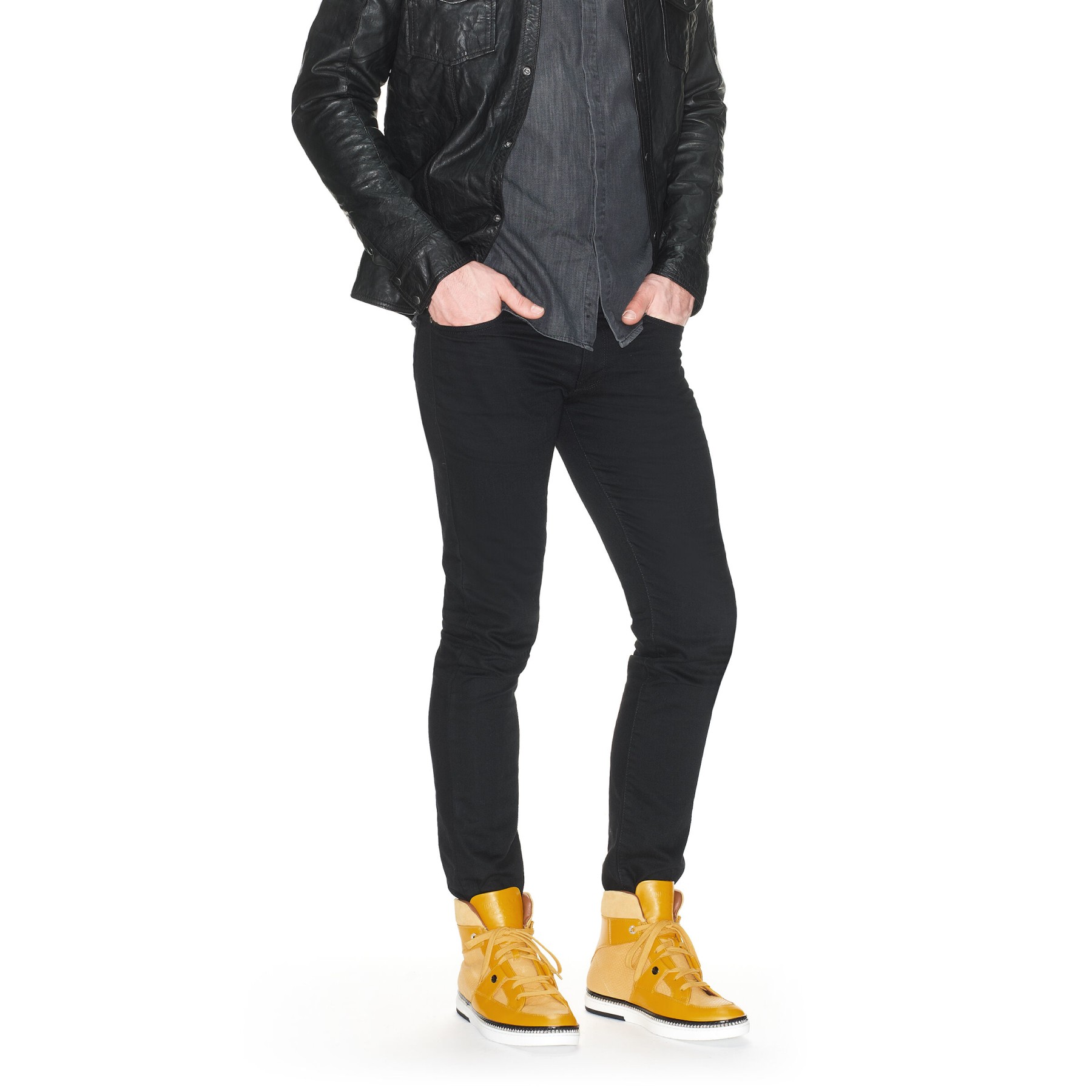 Sun Viper Print Leather Sneakers | Barlowe | Men's Collection | Pre ...