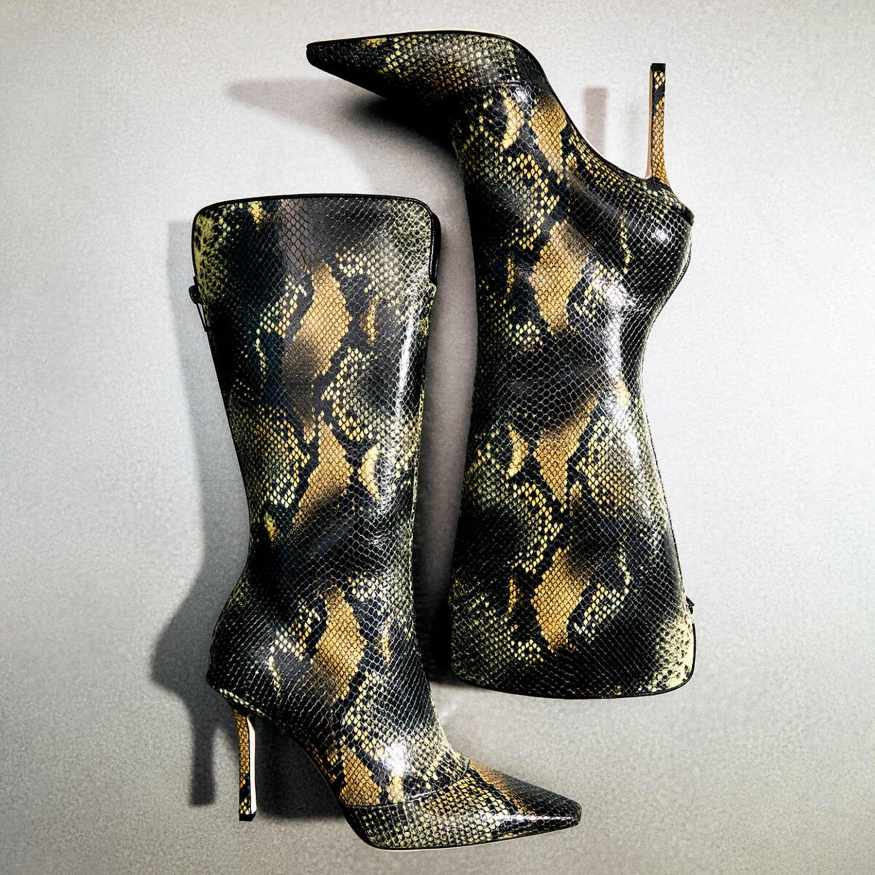 Boot | Python-Printed Leather Knee-High Boot | JIMMY CHOO