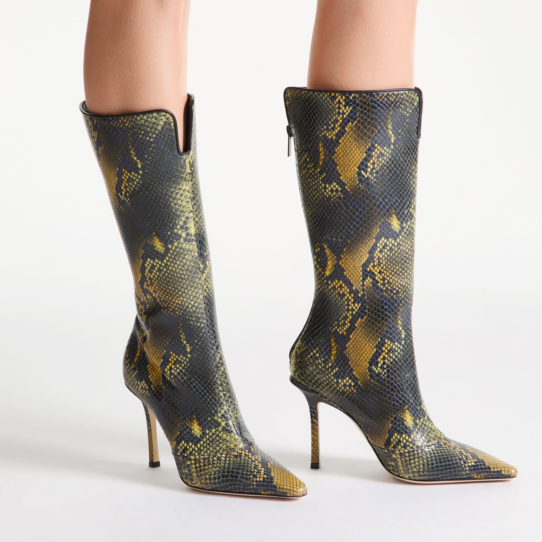 Boot | Python-Printed Leather Knee-High Boot | JIMMY CHOO