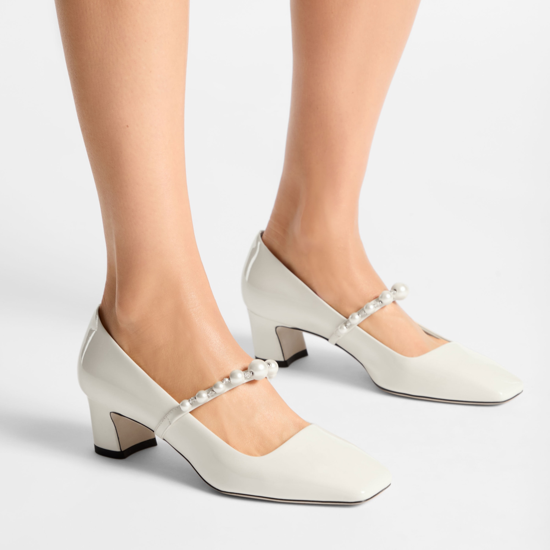 Ade 45 | Latte Patent Leather Pumps | JIMMY CHOO