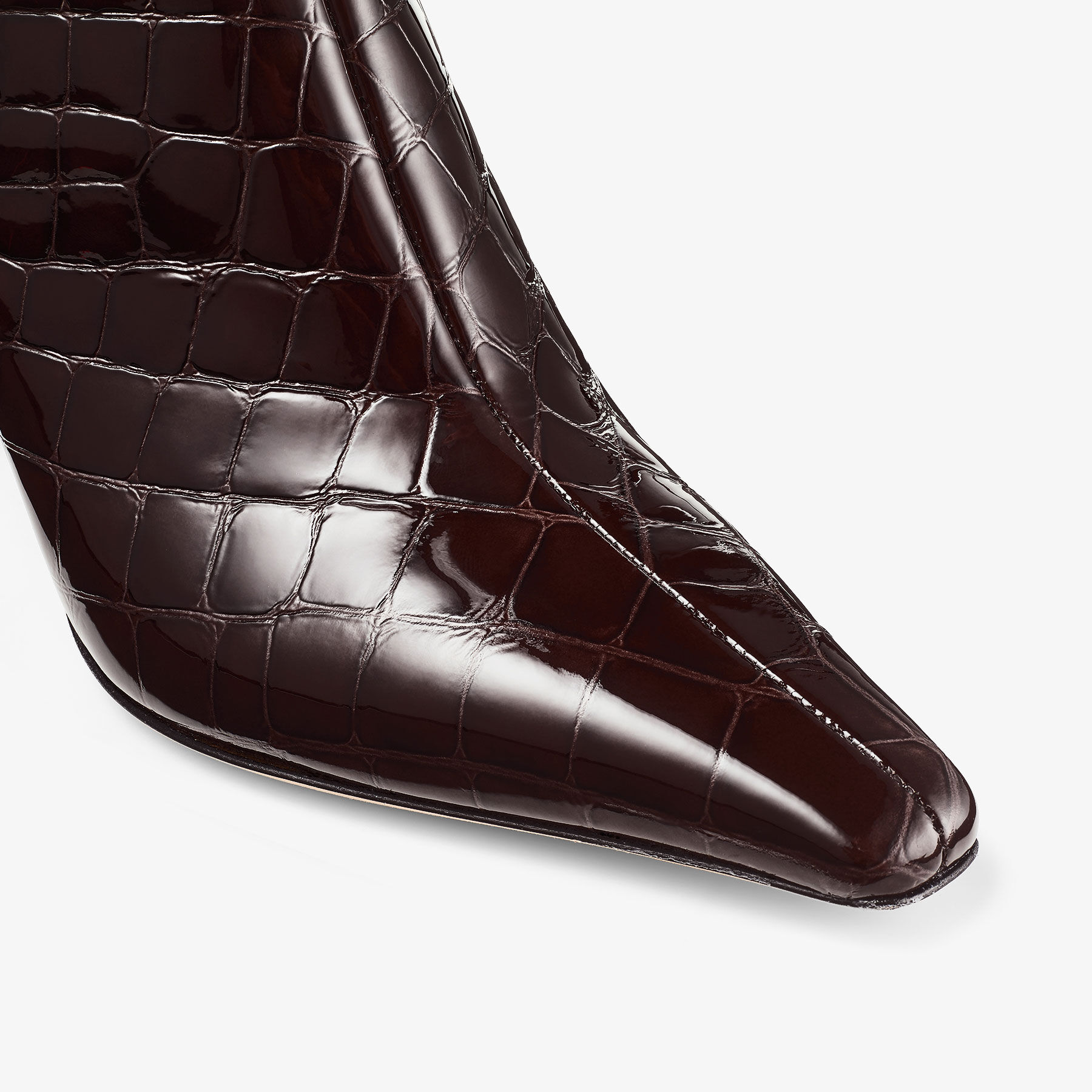 Agathe Knee Boot 85 | Bottes hauteur genou en cuir embossé façon croco ...