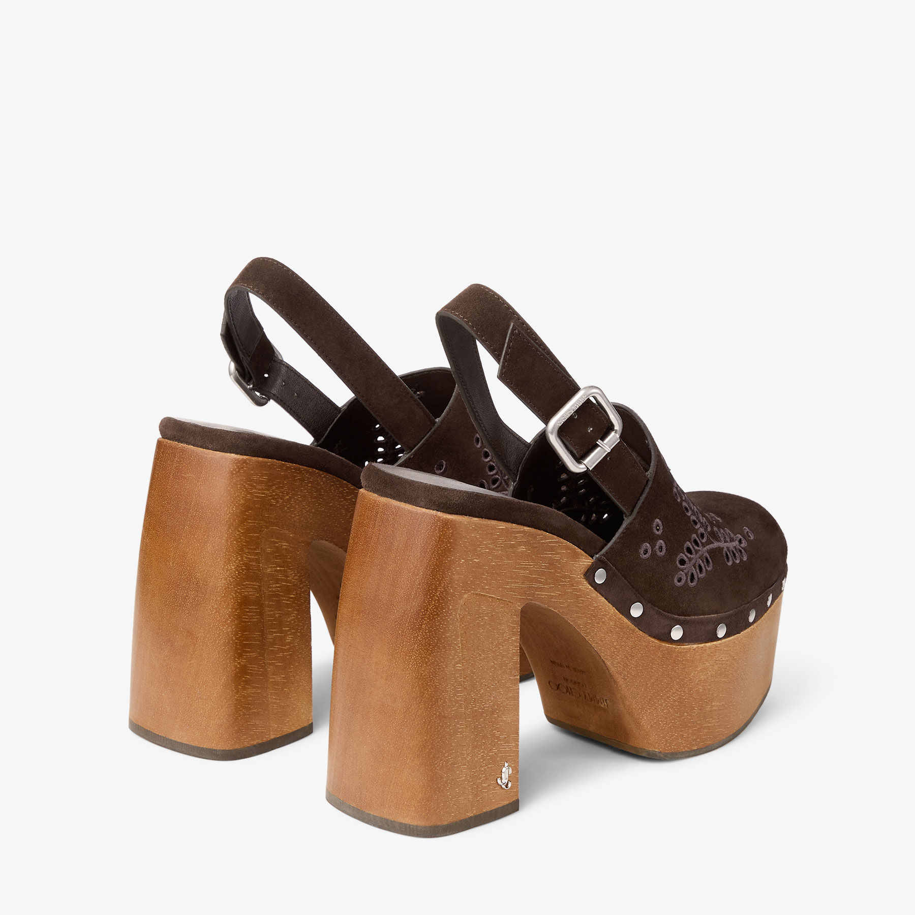 Alida Platform 135 |Suede Slingback Clog with Sangallo Embroidery ...