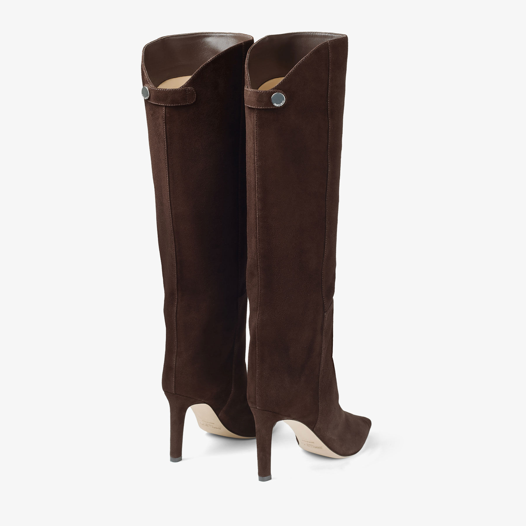 Alizze Knee Boot 85 Bottes Hauteur Genou En Daim Chocolat JIMMY CHOO FR