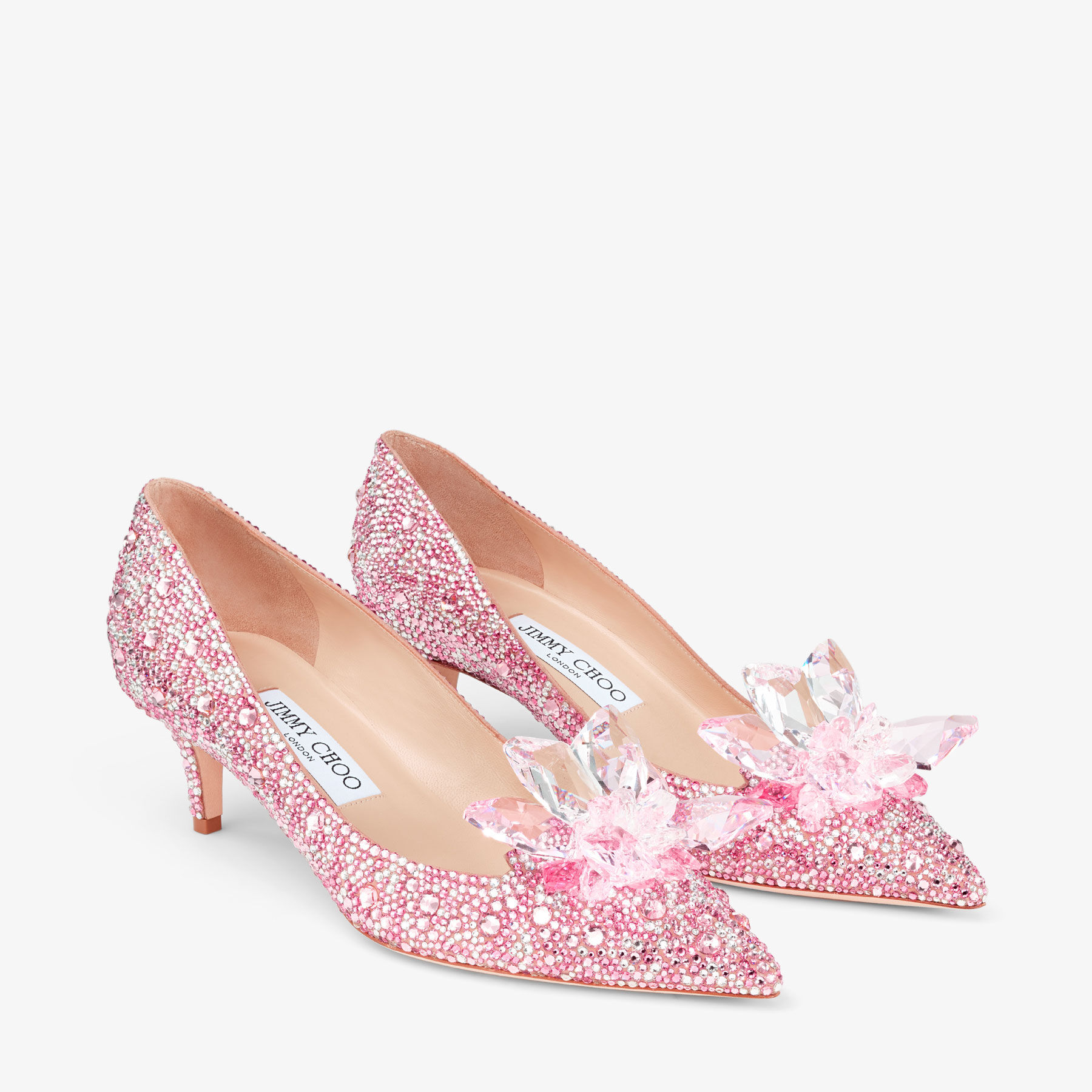 Rose Mix Crystal Covered Pointy Toe Pumps | ALLURE | Pre Fall 19 ...