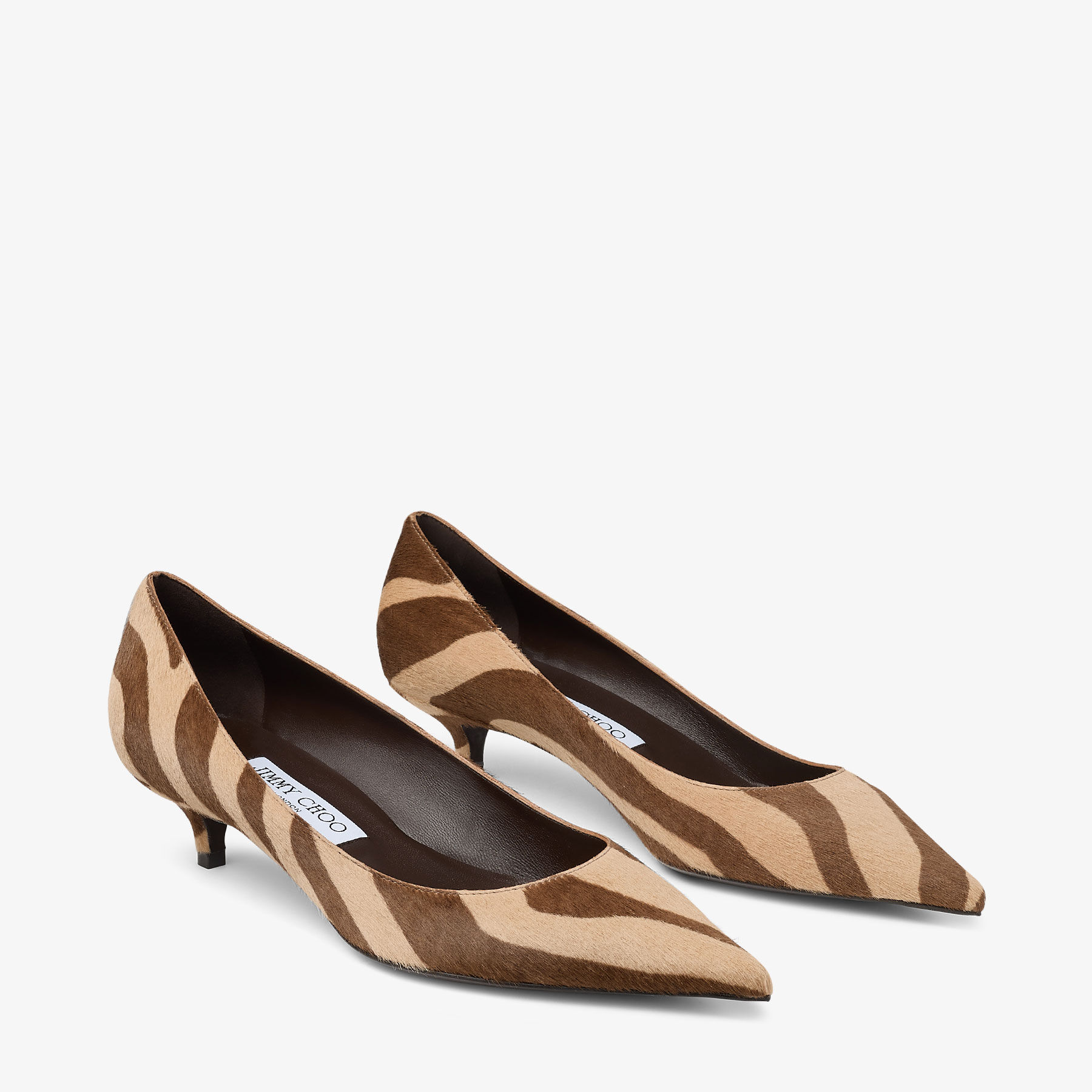 Amelia | Chocolate Zebra Printed Pony Pumps | JIMMY CHOO