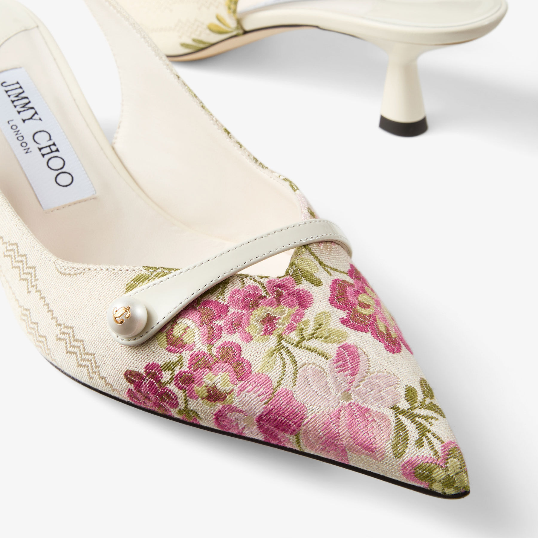 Amita 45 | Escarpins en jacquard floral rose | JIMMY CHOO