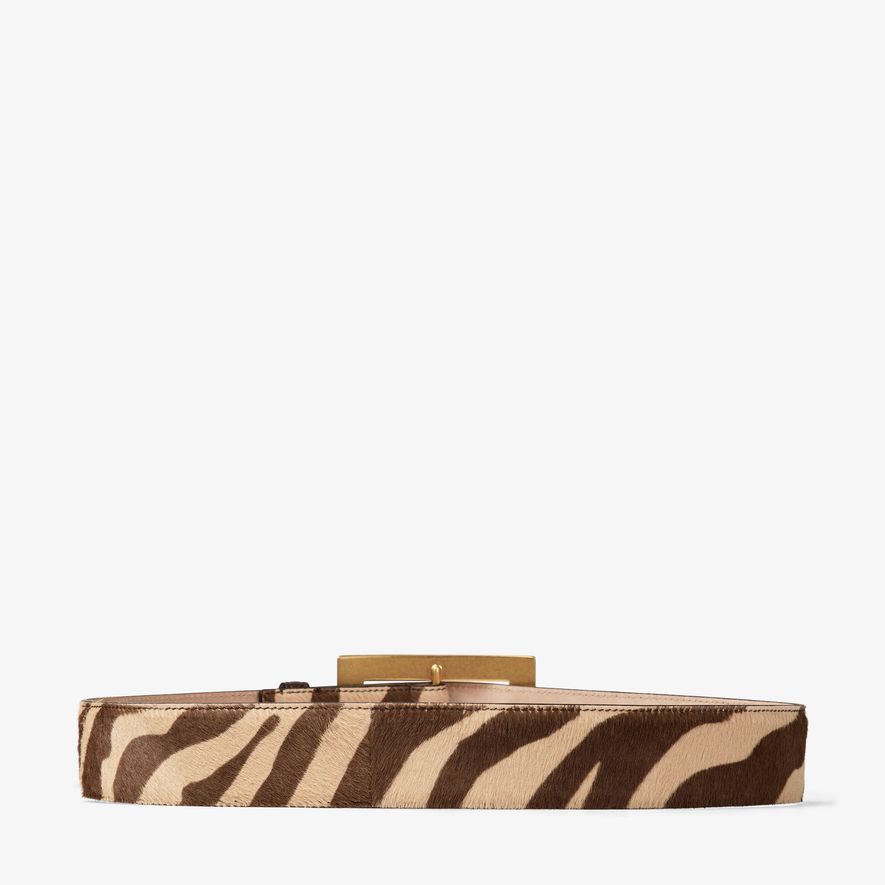 Arlie | Natural Zebra Printed Pony Belt | JIMMY CHOO