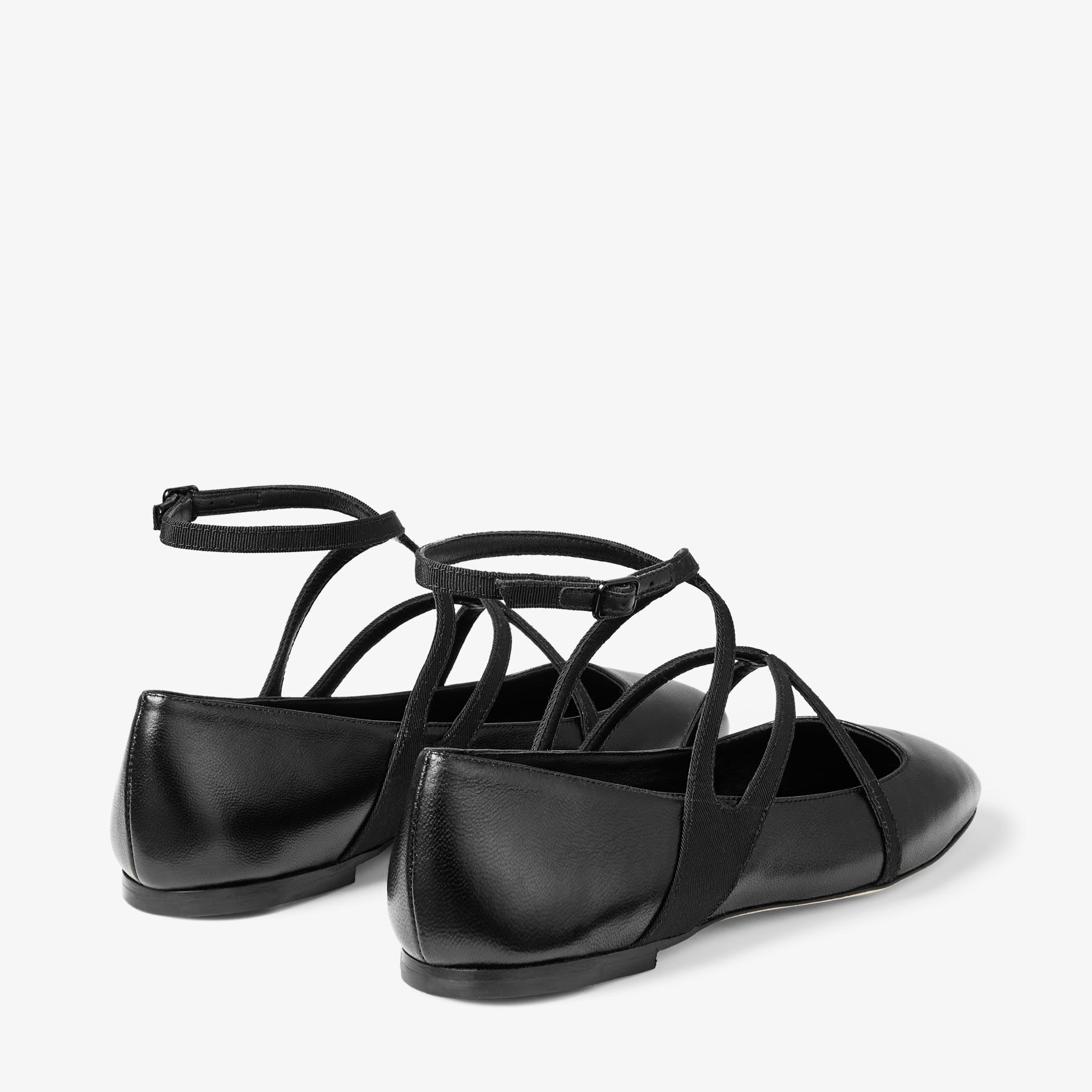 Astoria Flat | Black/Black Nappa Leather Flats | JIMMY CHOO