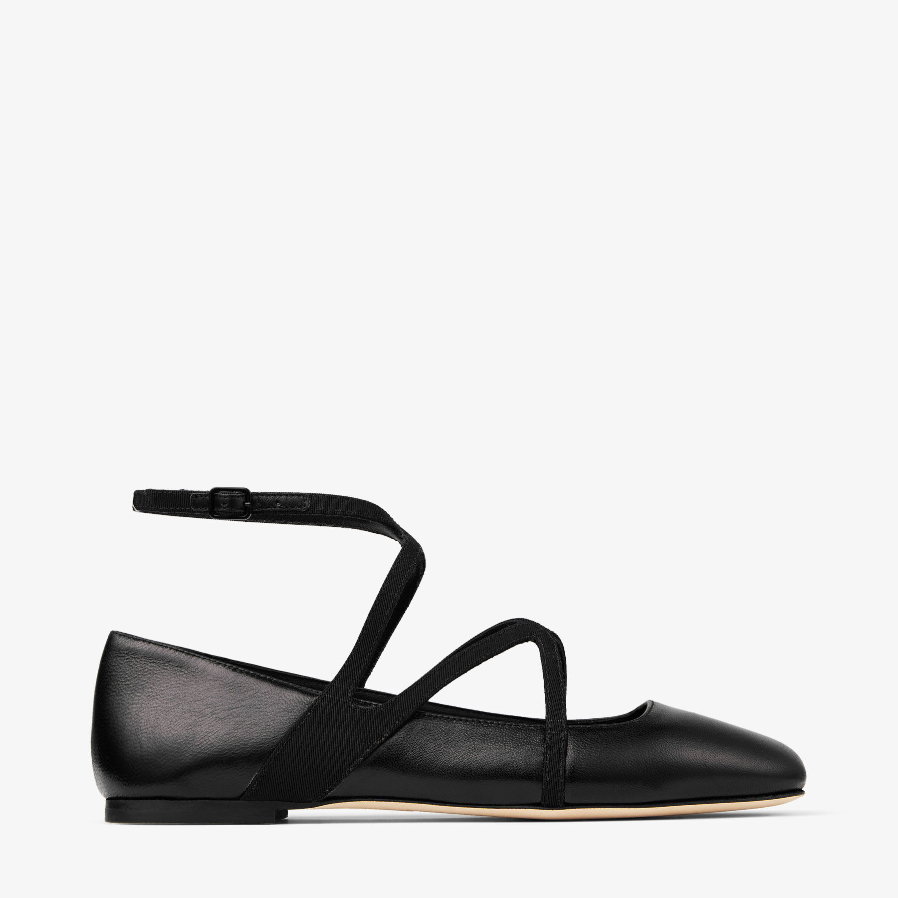 Astoria Flat | Black/Black Nappa Leather Flats | JIMMY CHOO