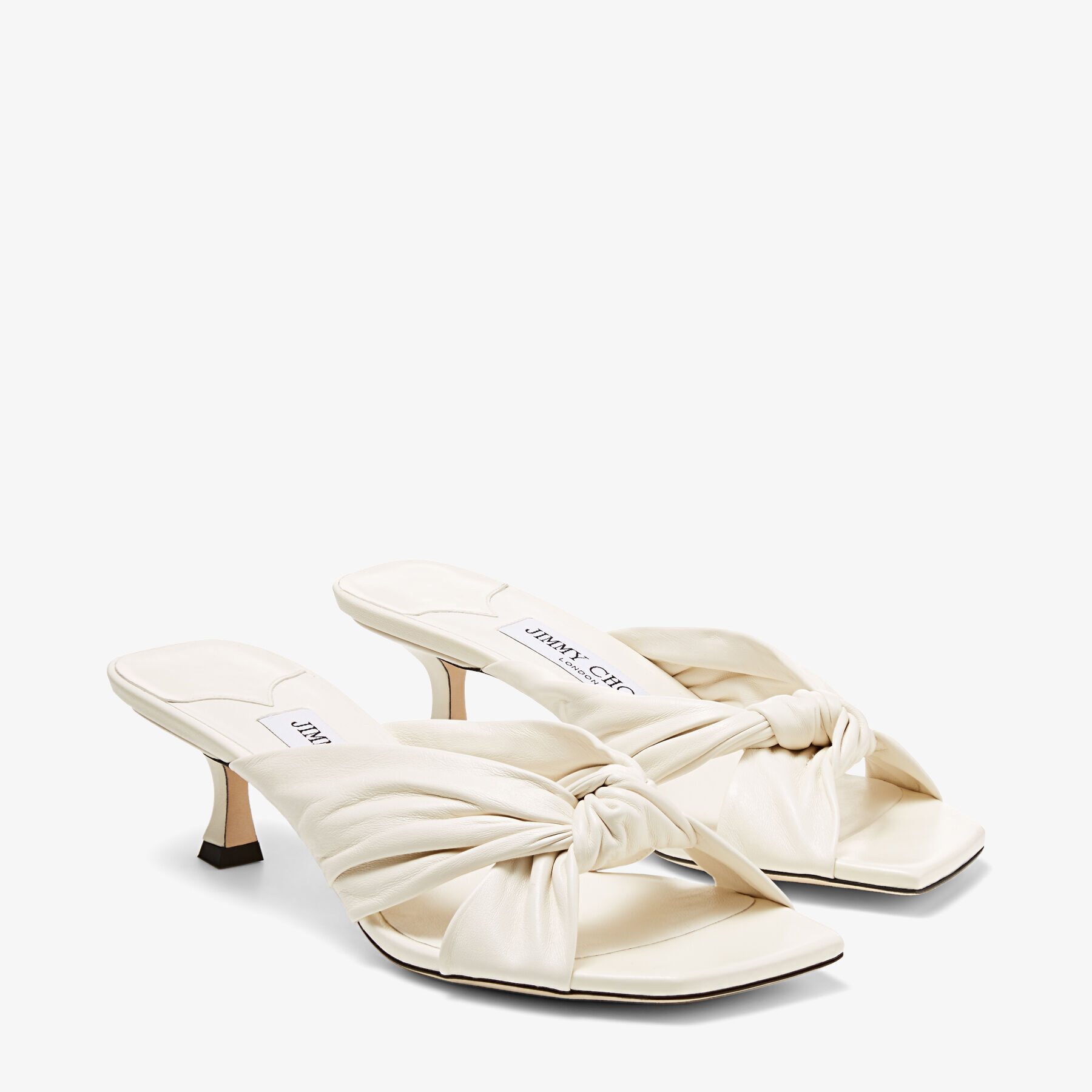 Latte Nappa Leather Mules | AVENUE 50 | High Summer 2021 | JIMMY CHOO