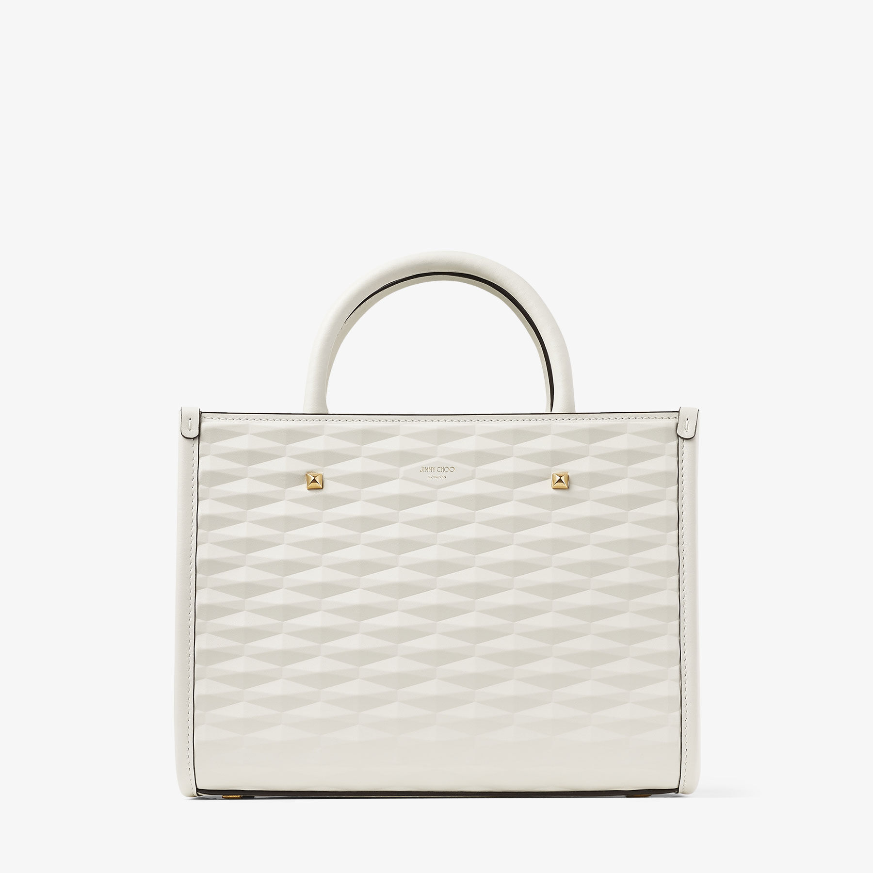 Avenue S Tote | 白色色立体 Diamond 压纹皮托特包 | JIMMY CHOO