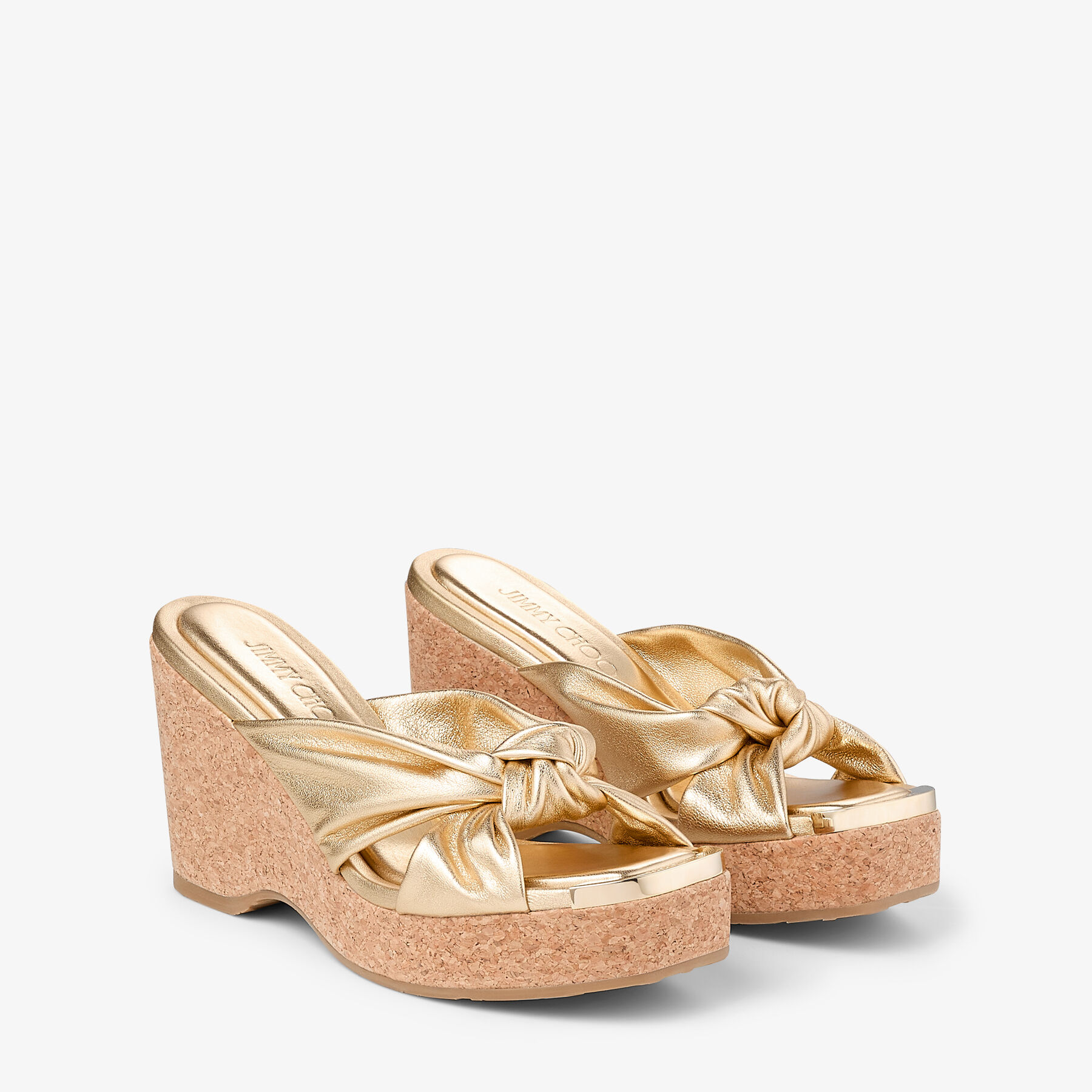 Avenue | Gold Metallic Nappa Wedge Mules | JIMMY CHOO NZ