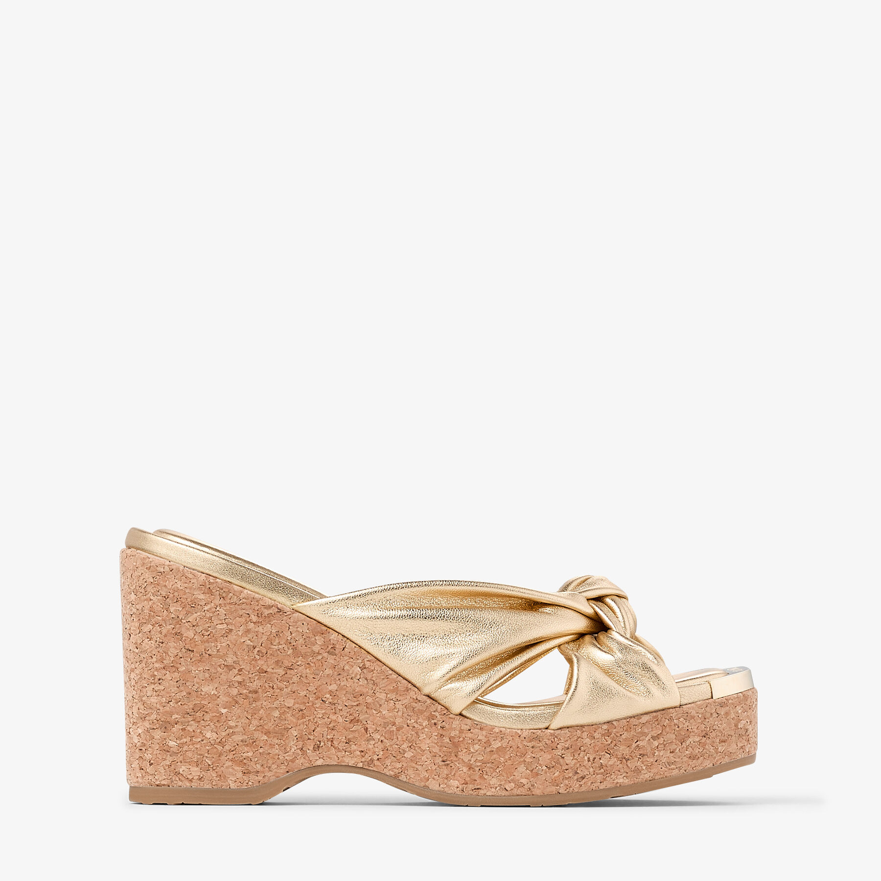 Avenue | Gold Metallic Nappa Wedge Mules | JIMMY CHOO NZ